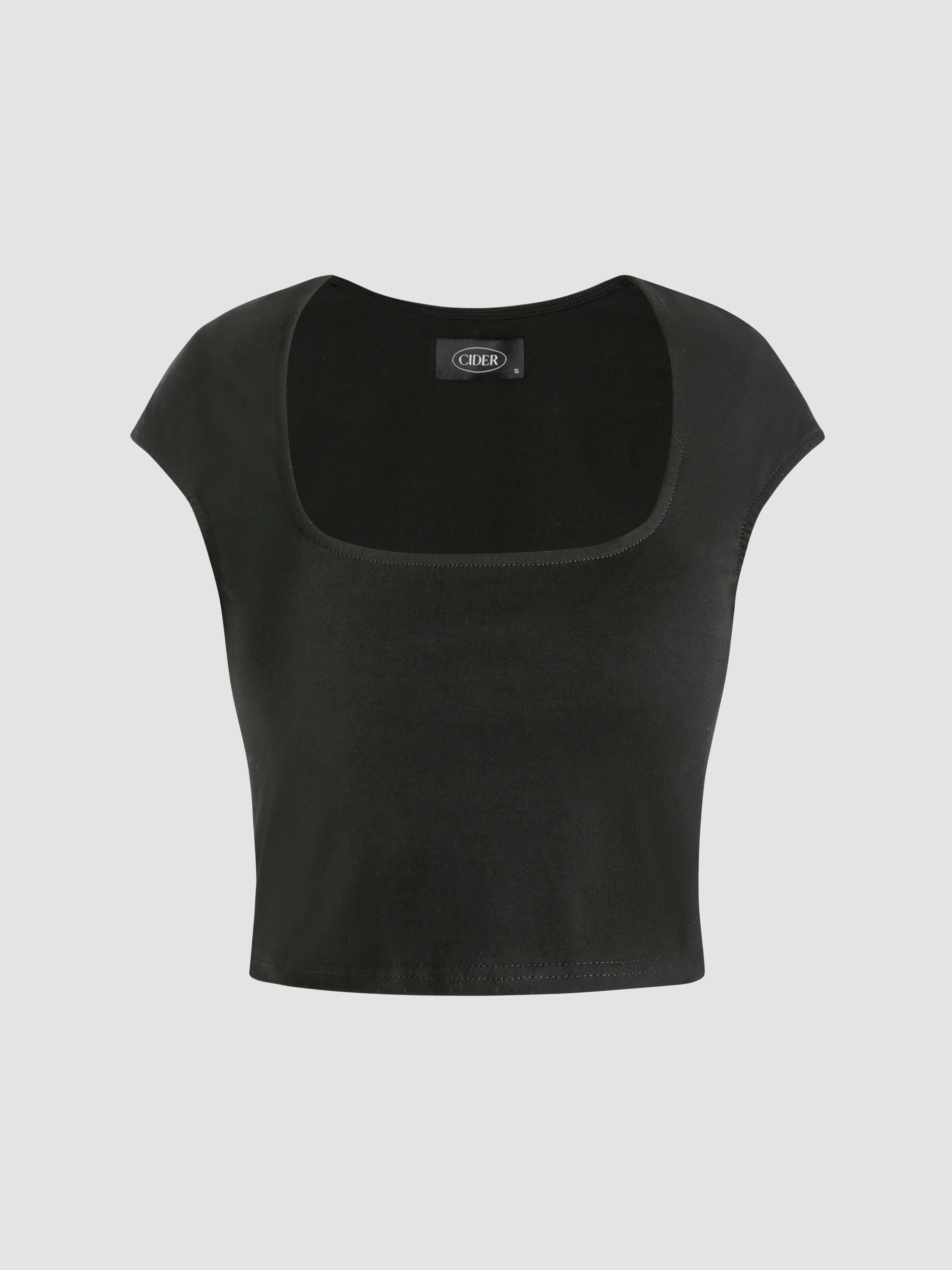 Solid Square Neck Tank Top - Cider