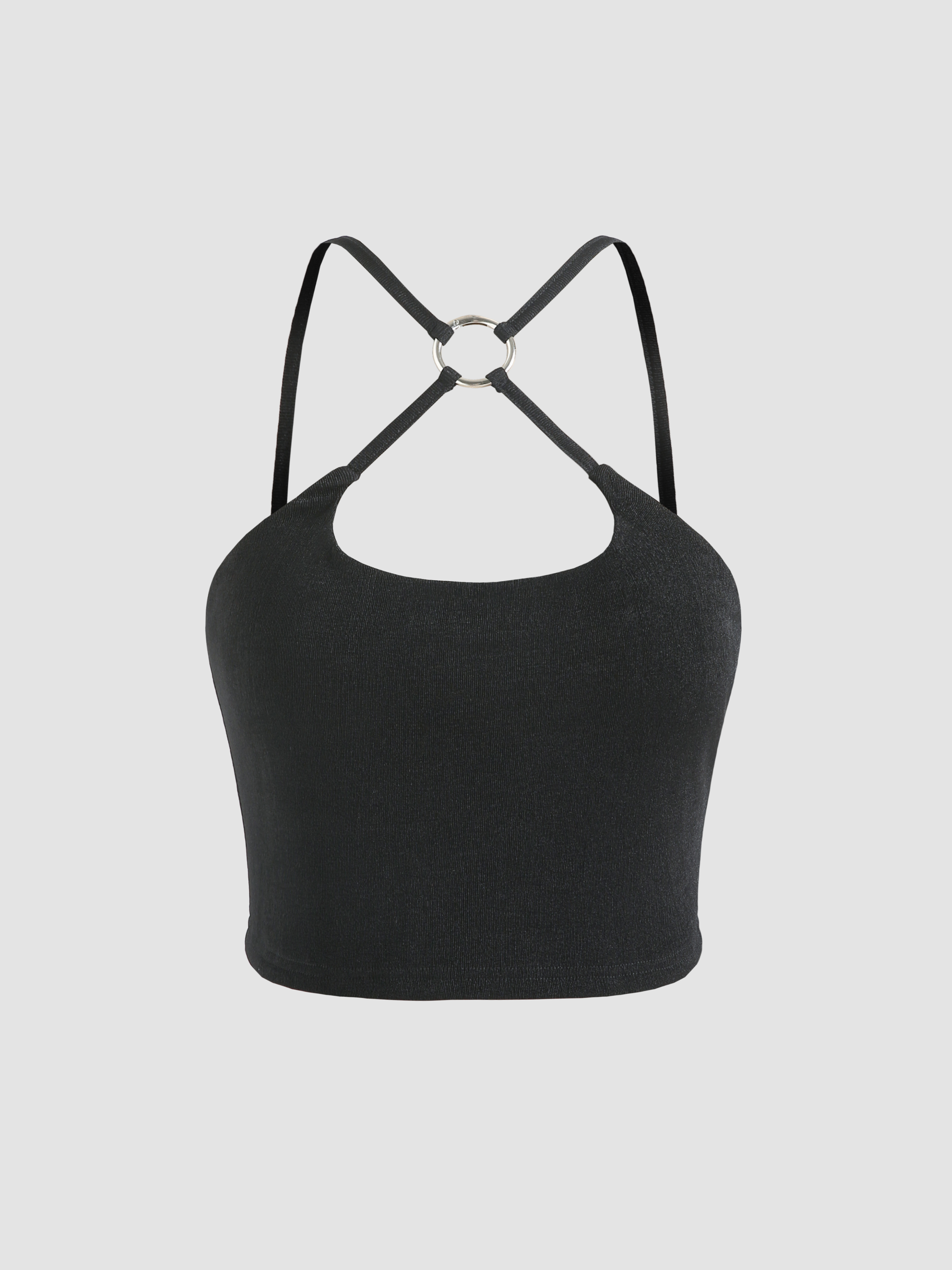Solid Criss Cross Tank Top For Vacation
