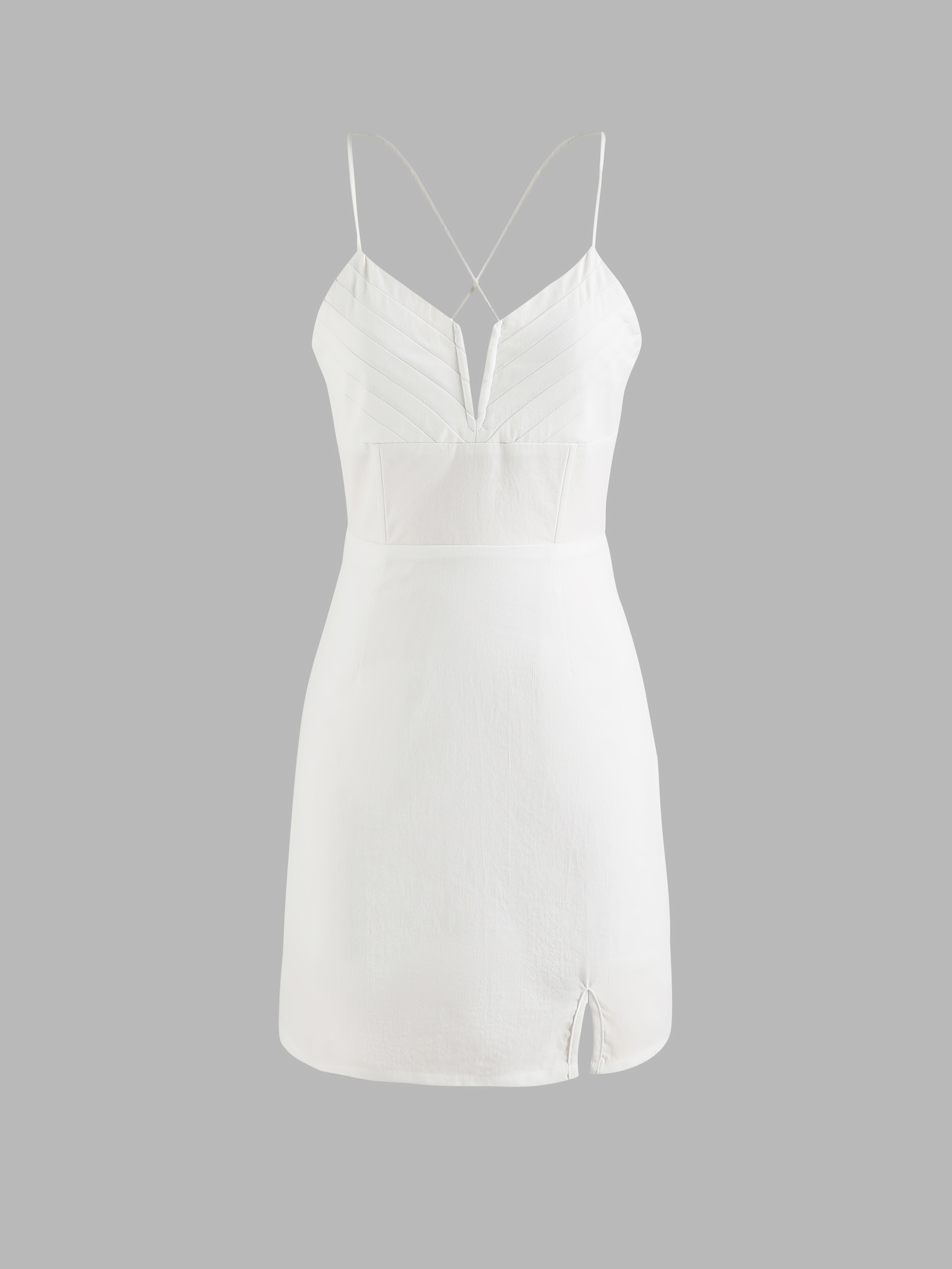 Solid Slit Mini Dress - Cider