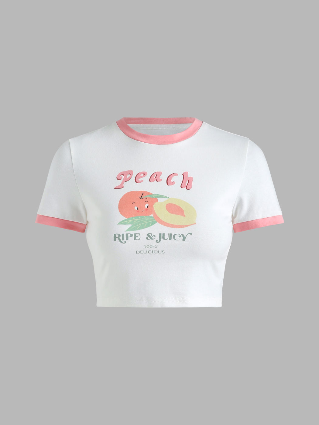 Adorable Peach Crop Top For Daily Casual