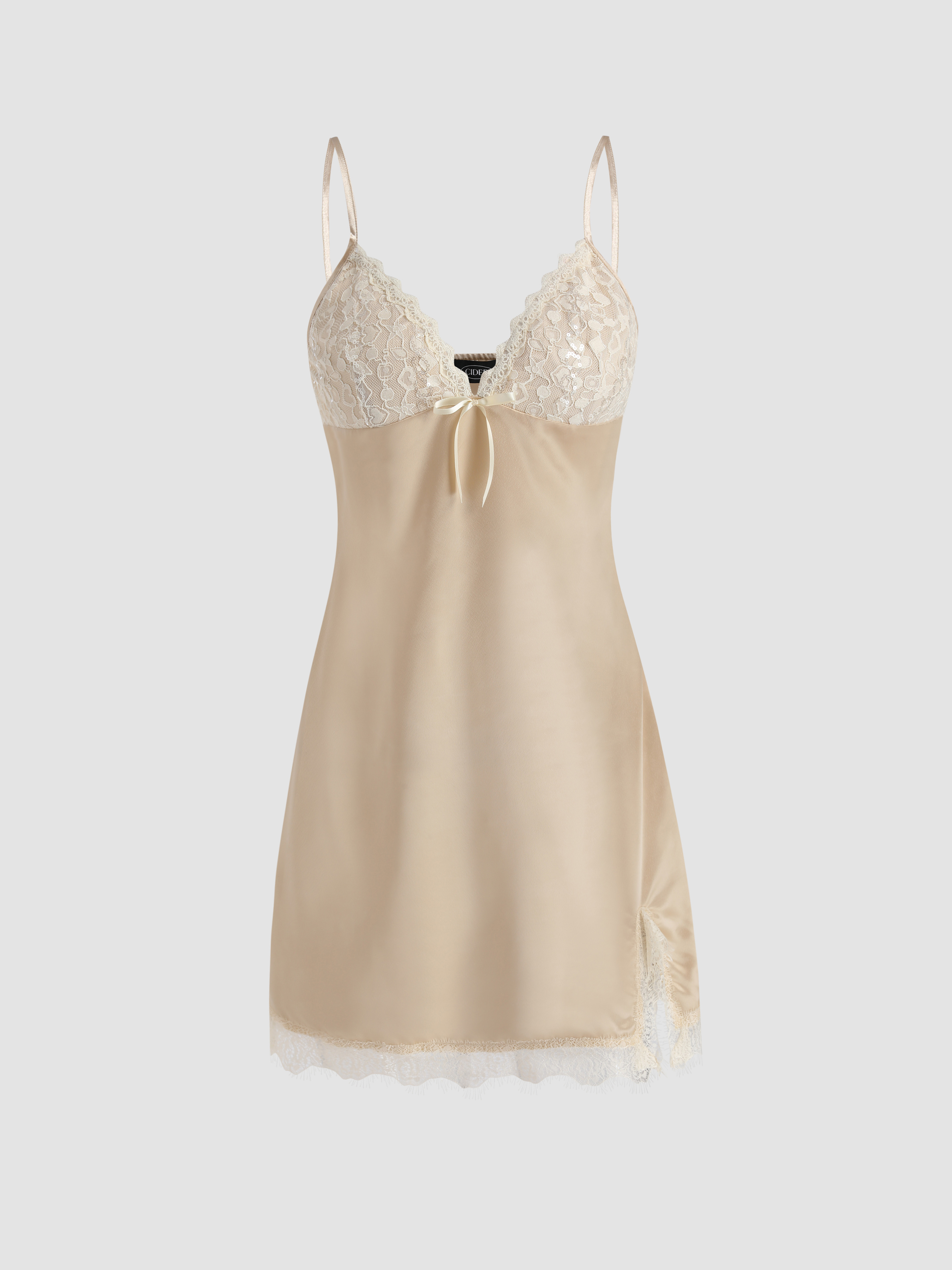 Solid Lace Corset Cami Dress