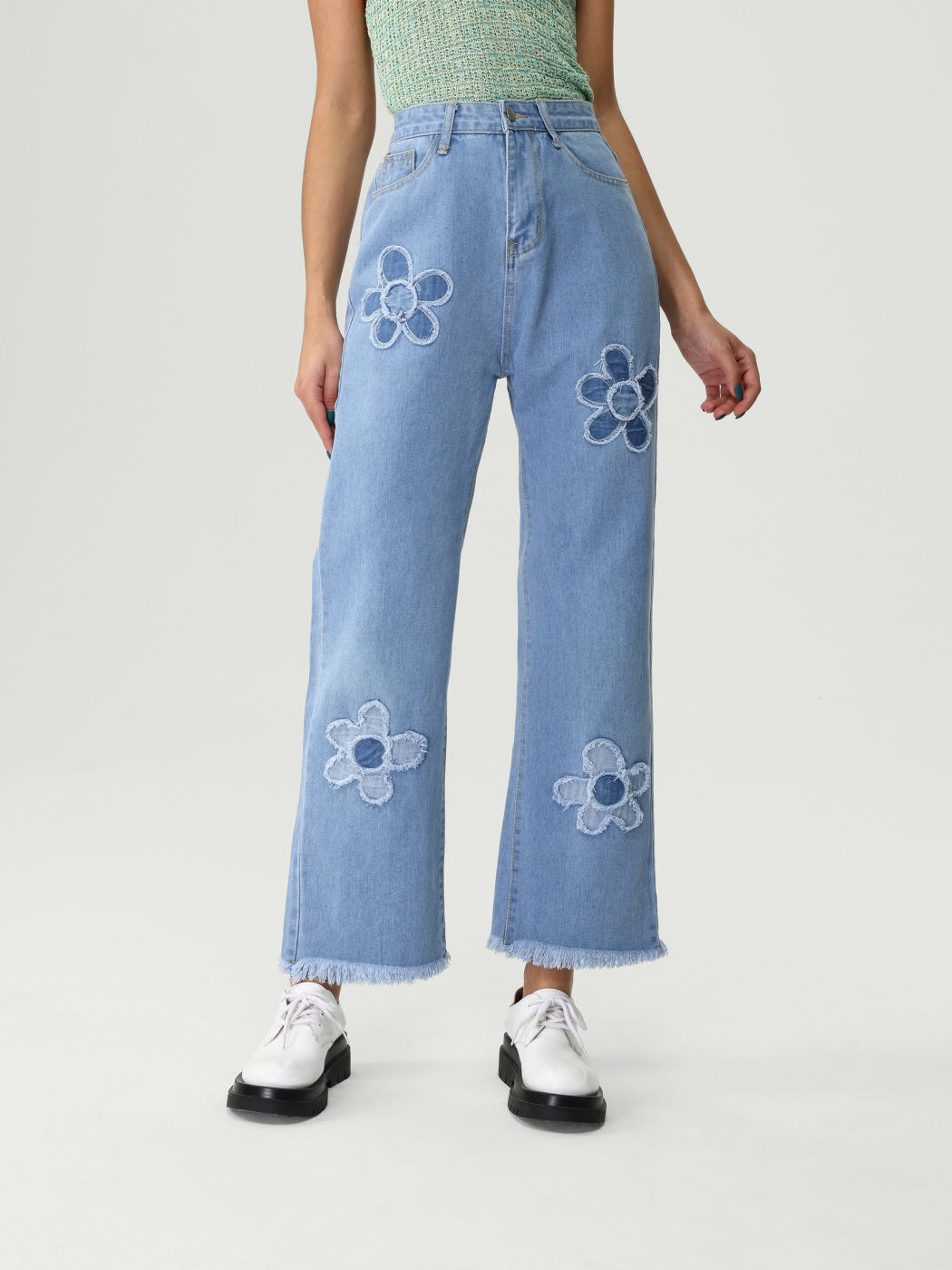 Flowers Patch Jeans - Cider