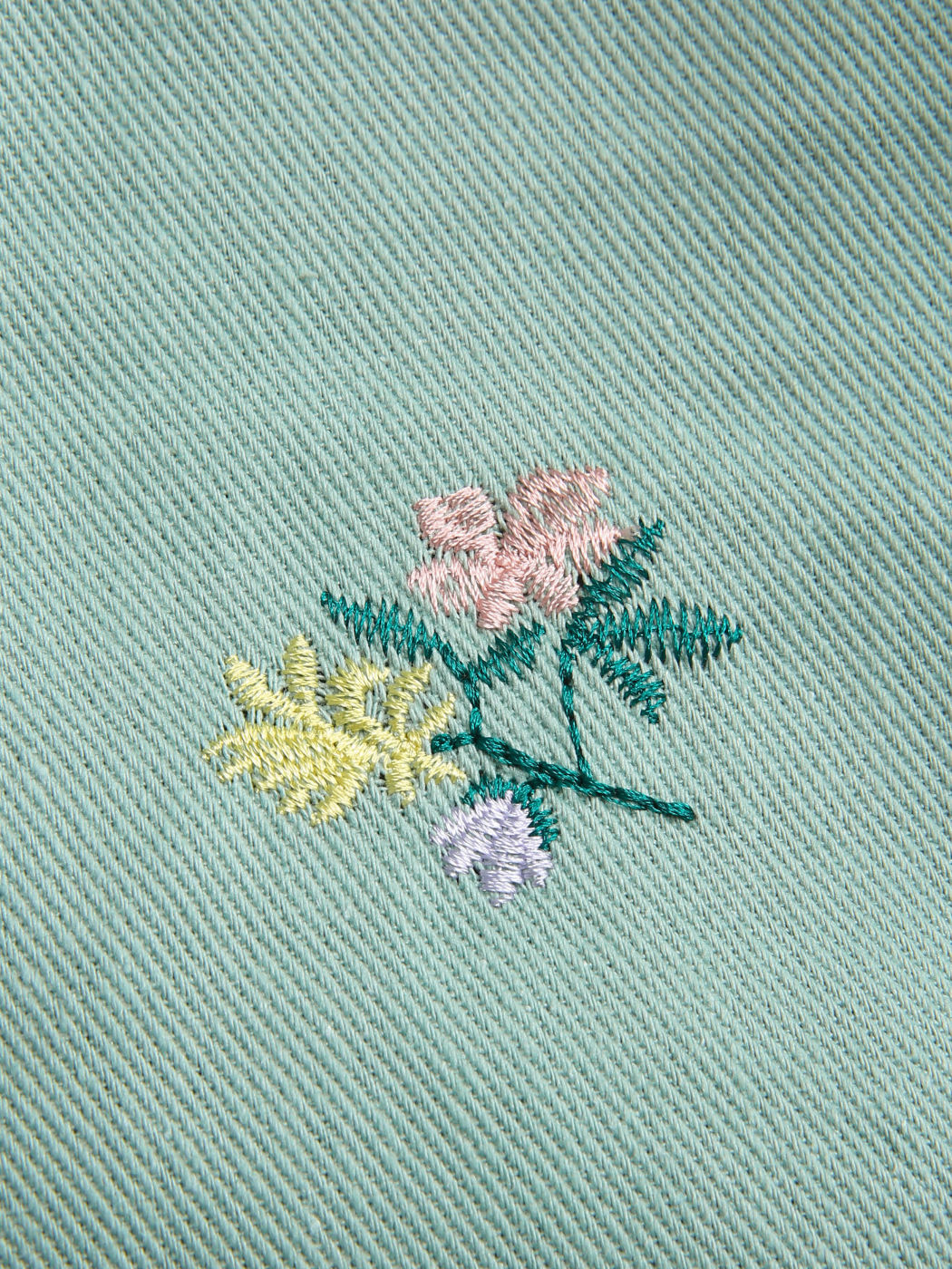 Floral Embroidery Pocket Romper - Cider