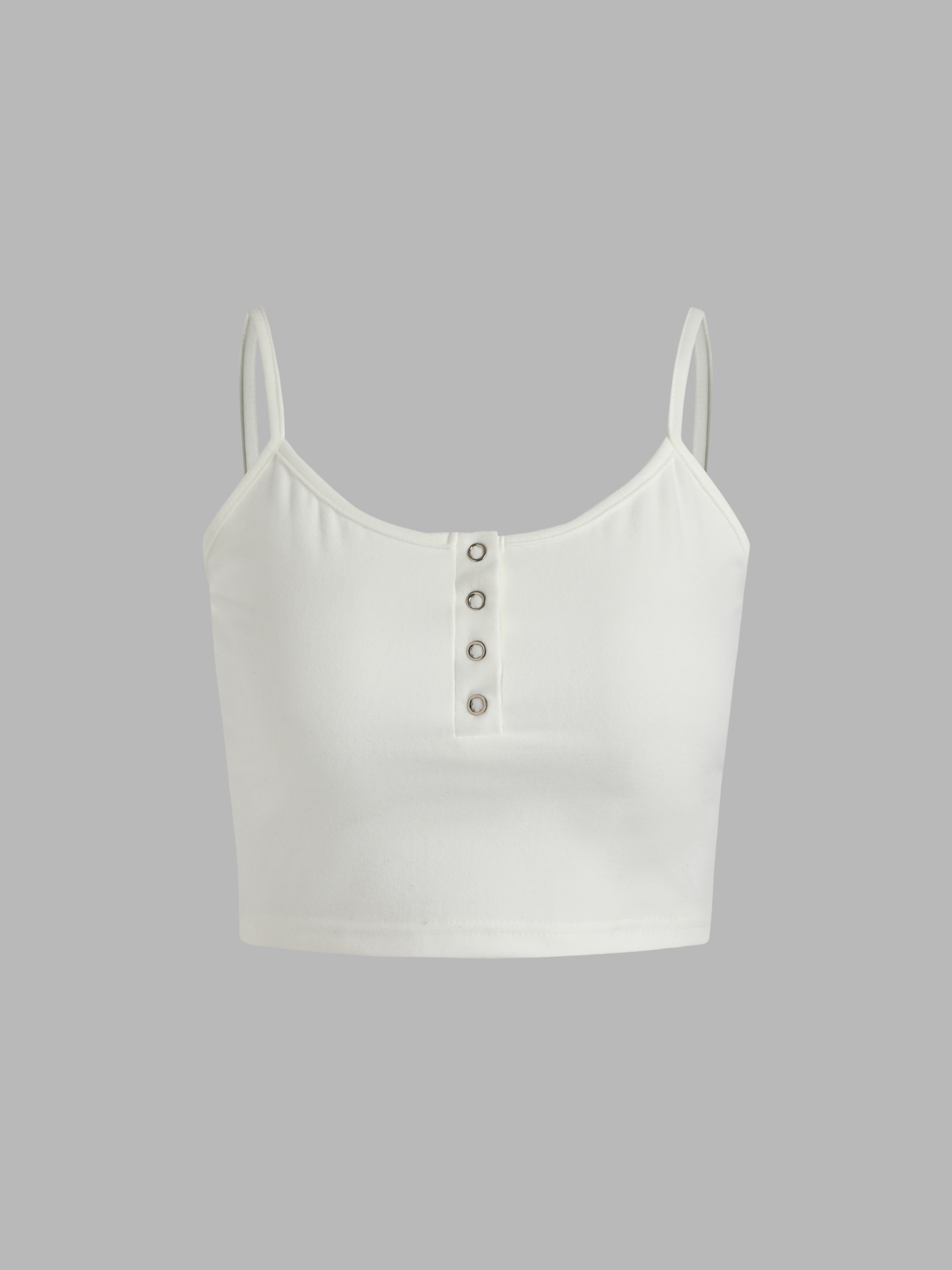 Solid Button Tank Top - Cider
