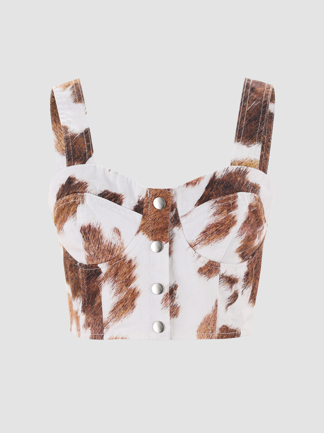 Cow Print Tank Top - Cider