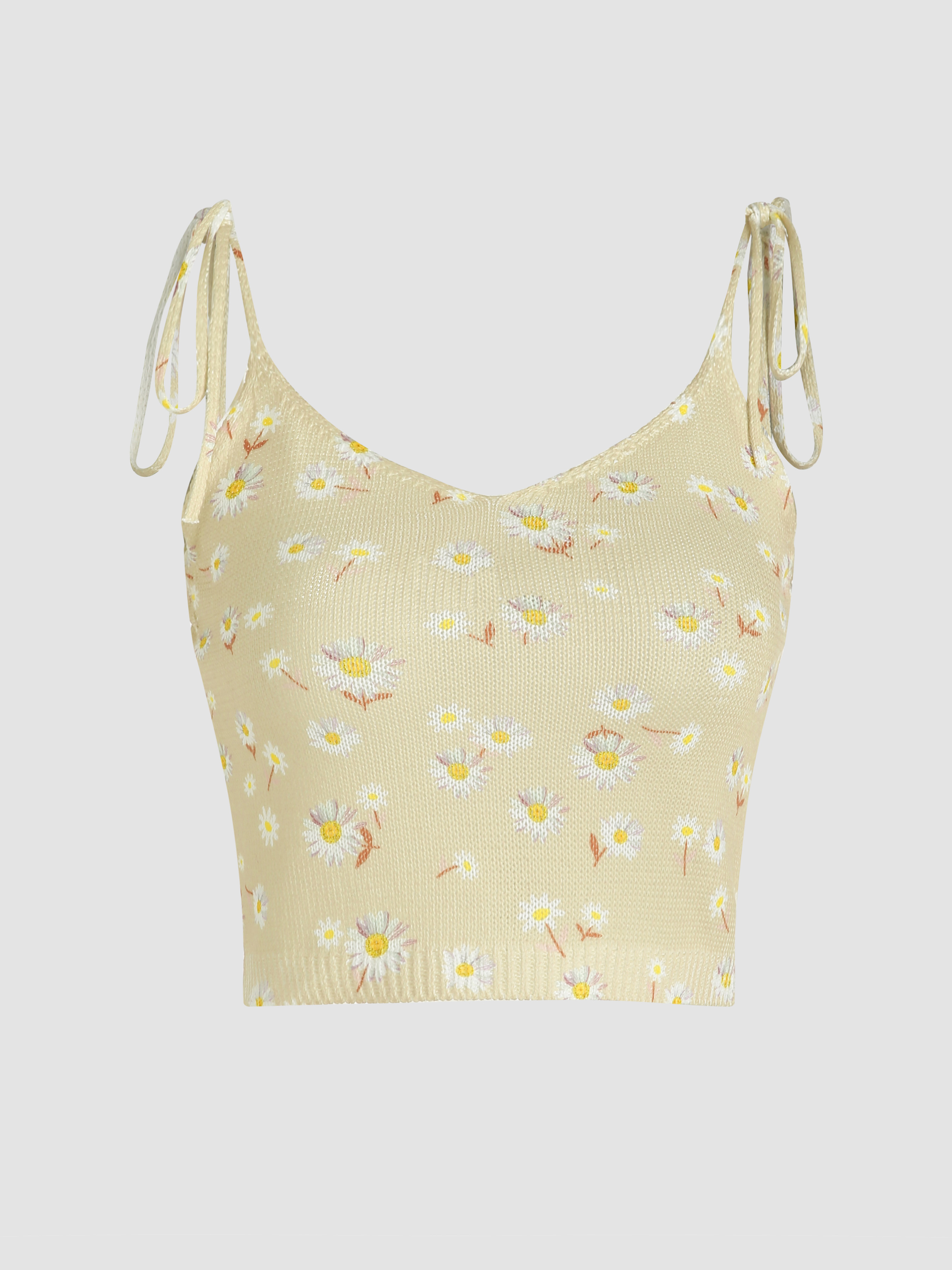 Daisy Knit Corset Tank Top For Vacation