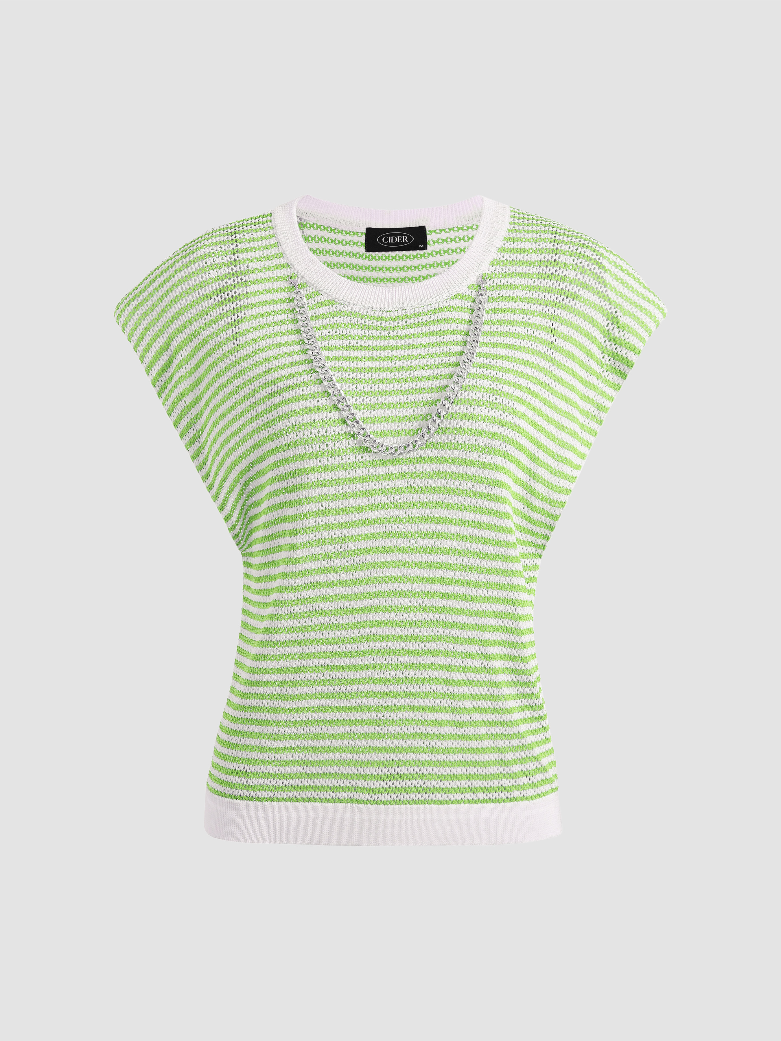 Chain Striped Knit Tee - Cider