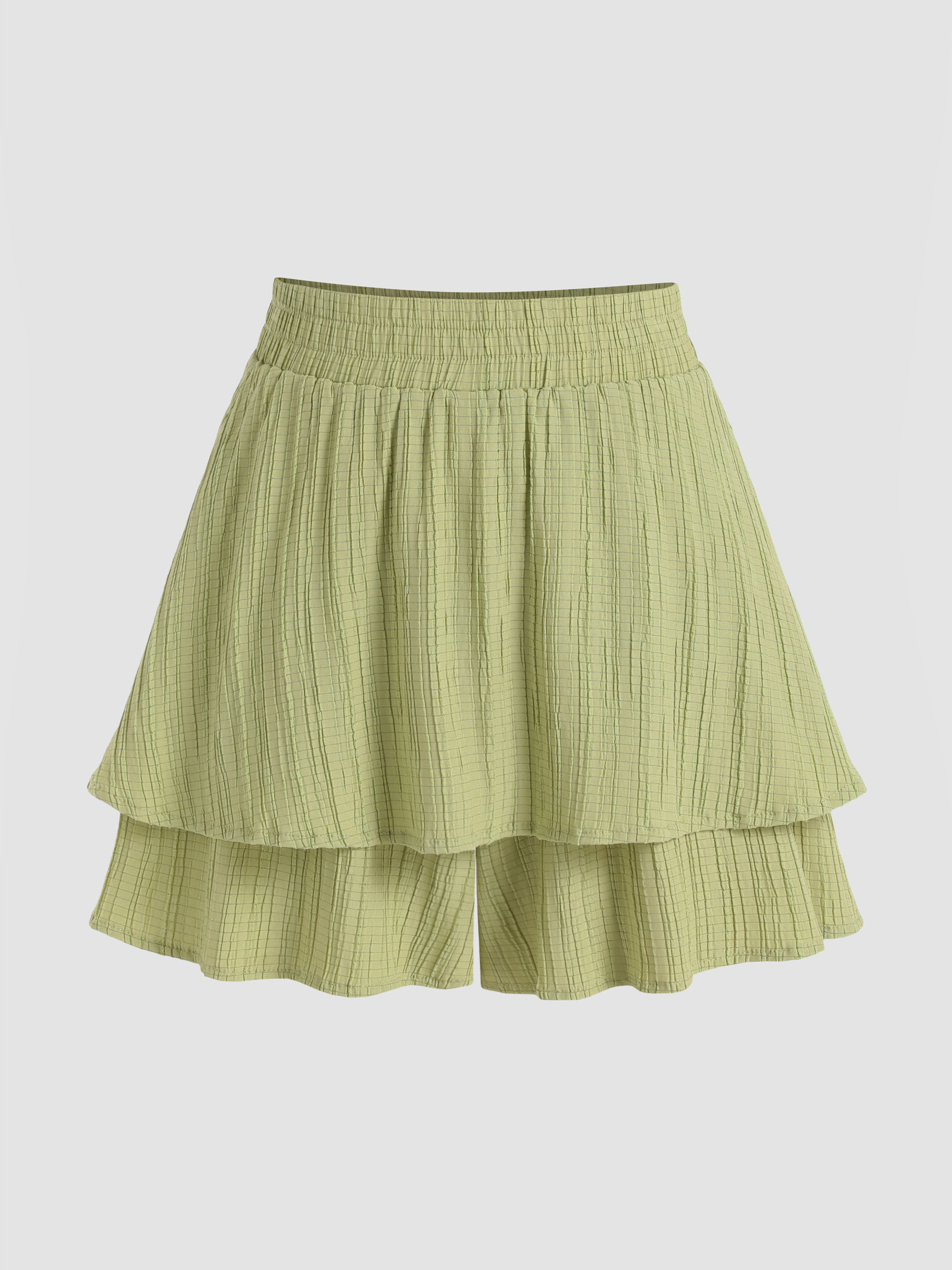 Solid Texture Mini Skort - Cider