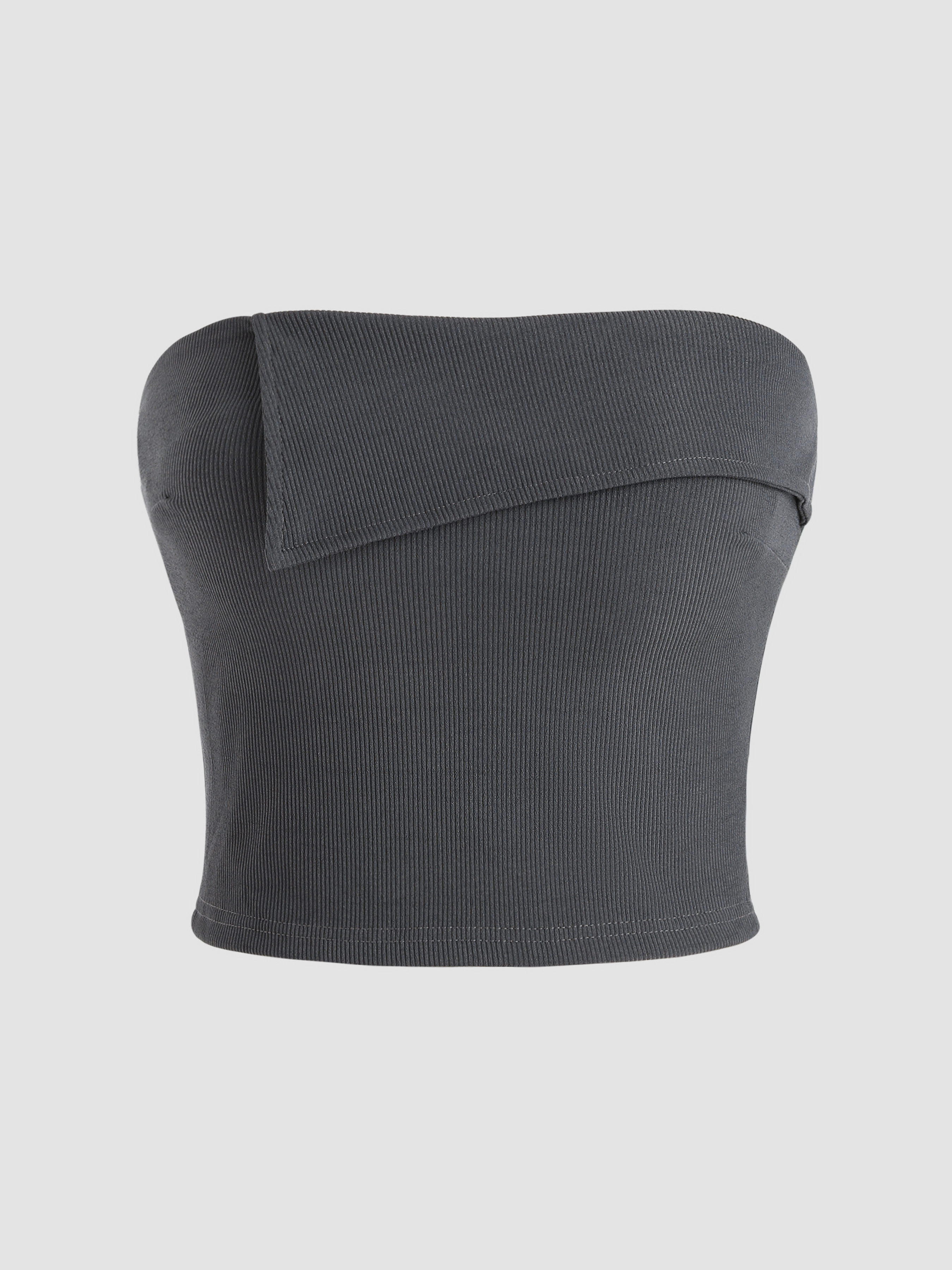 Solid Rib Knit Tube Top