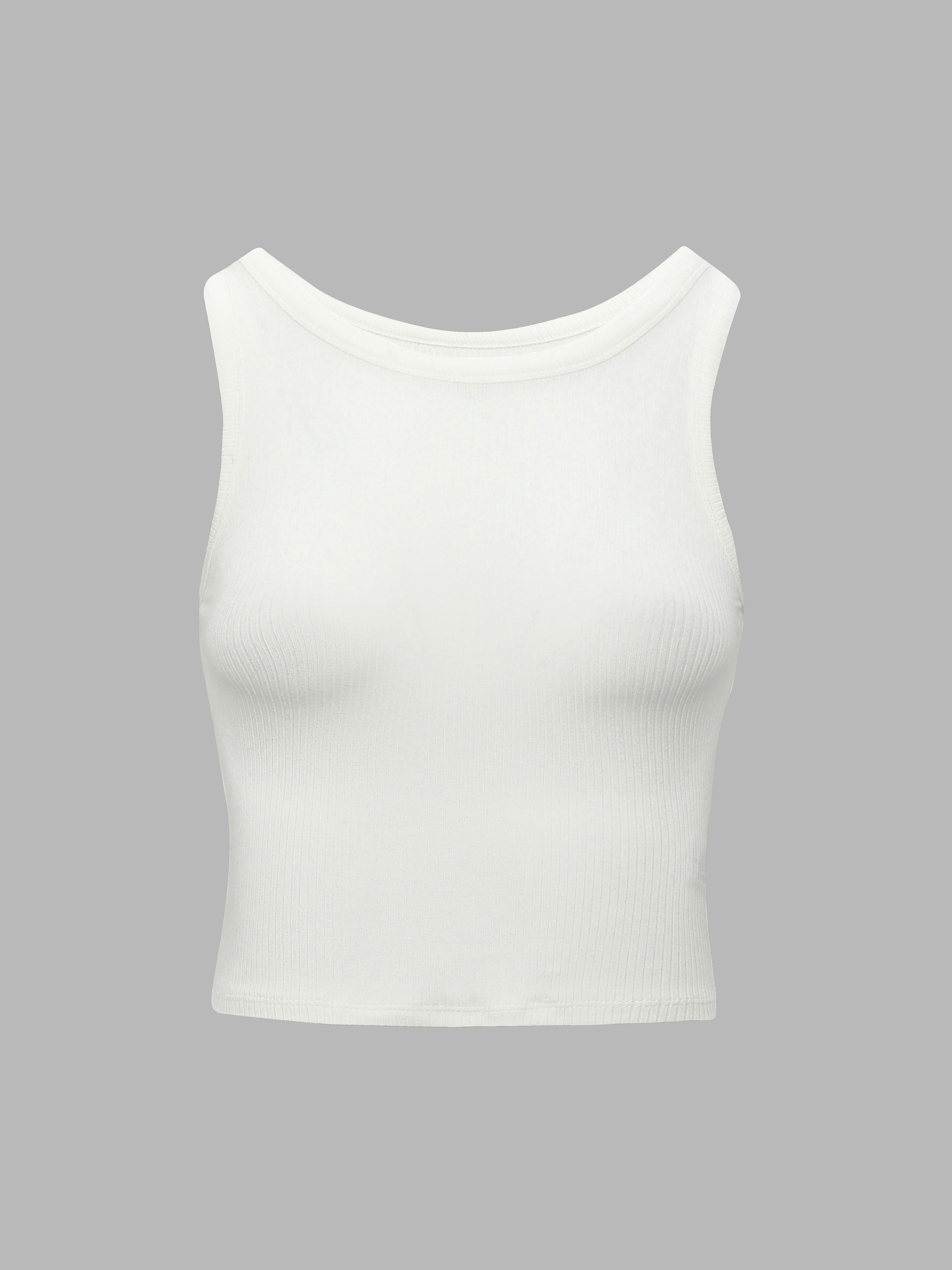 Solid Rib Knit Tank Top - Cider