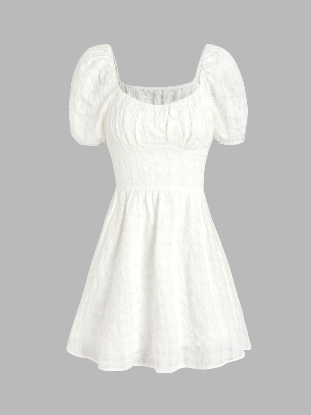 Solid Texture Mini Dress