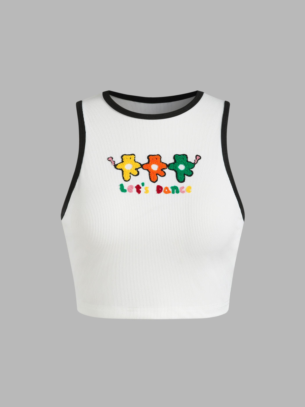 Let's Dance Rib Crop Tank Top For Vacation