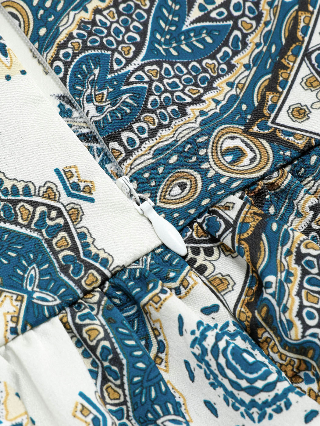 Woven Boho Paisley Cross Halter Mini Dress For Vacation