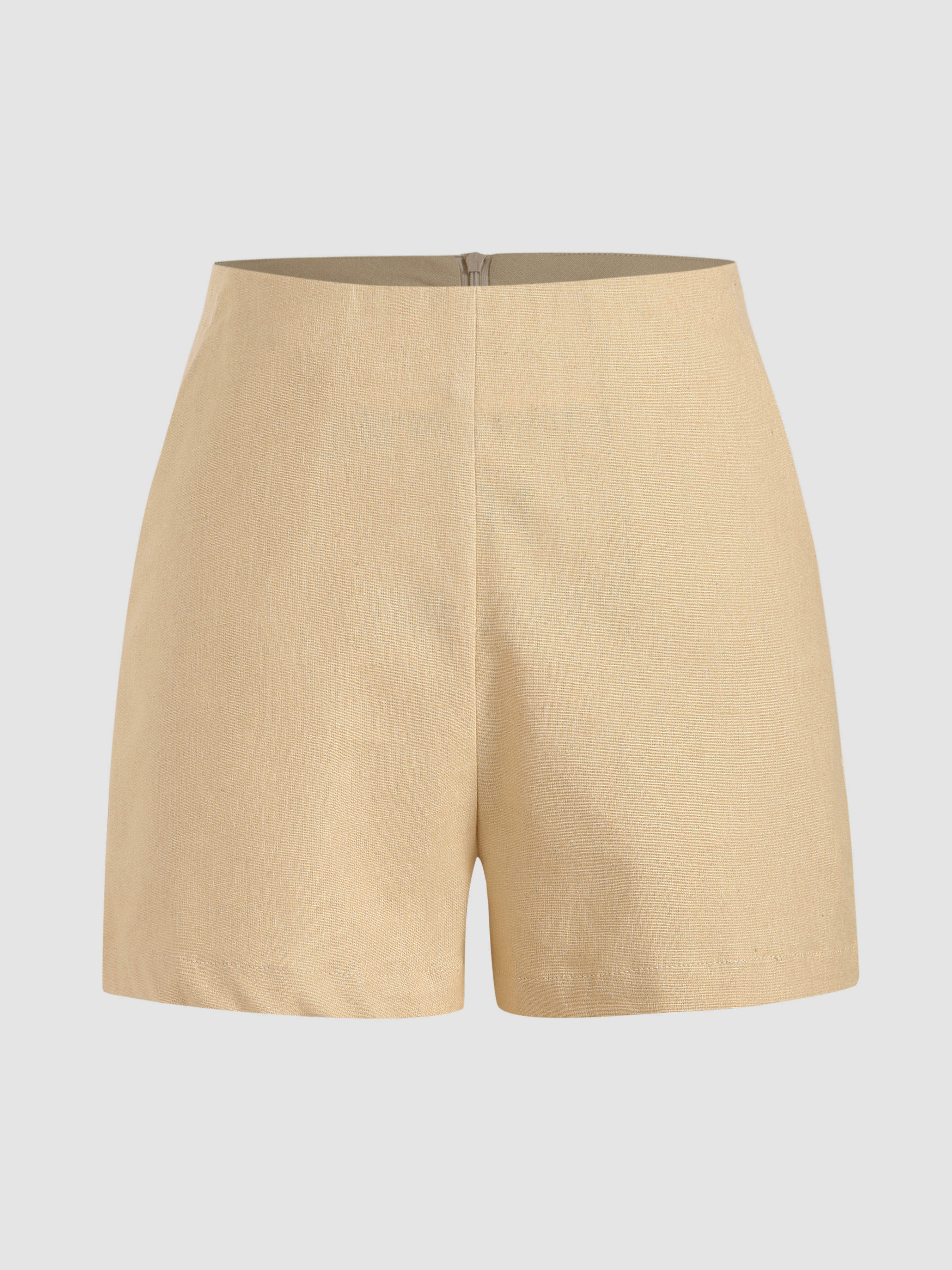 Solid Pocket Mini Shorts For Daily Casual