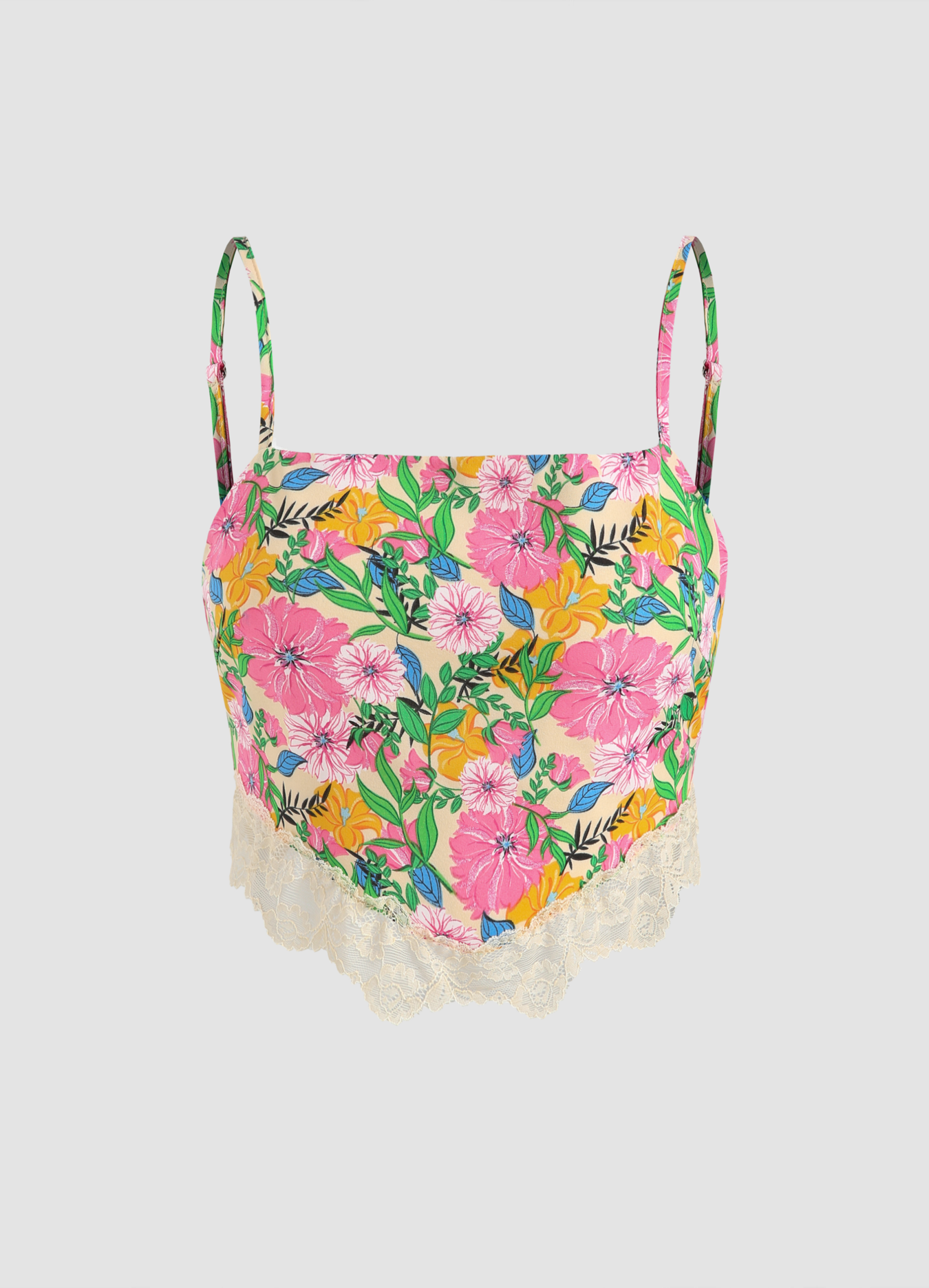 Tropical Floral Cami Top For Vacation