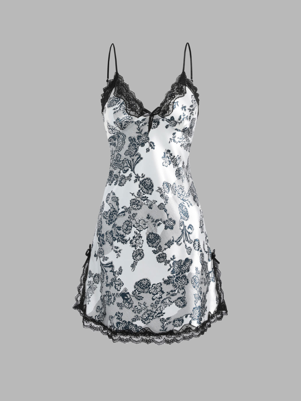 Floral Lace Slit Mini Dress - Cider