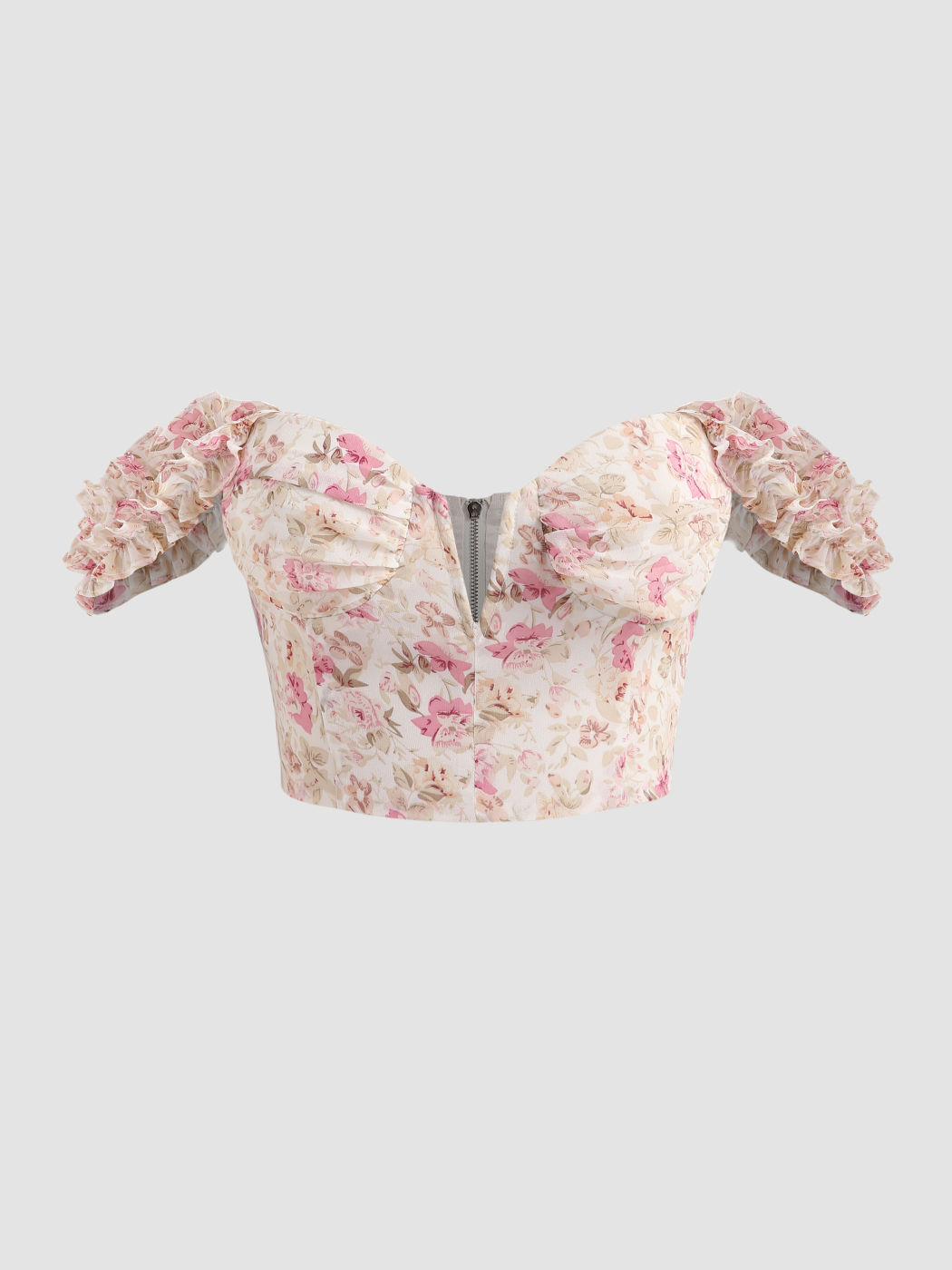 Barbiecore Floral V-Wire Tank Top For Vacation