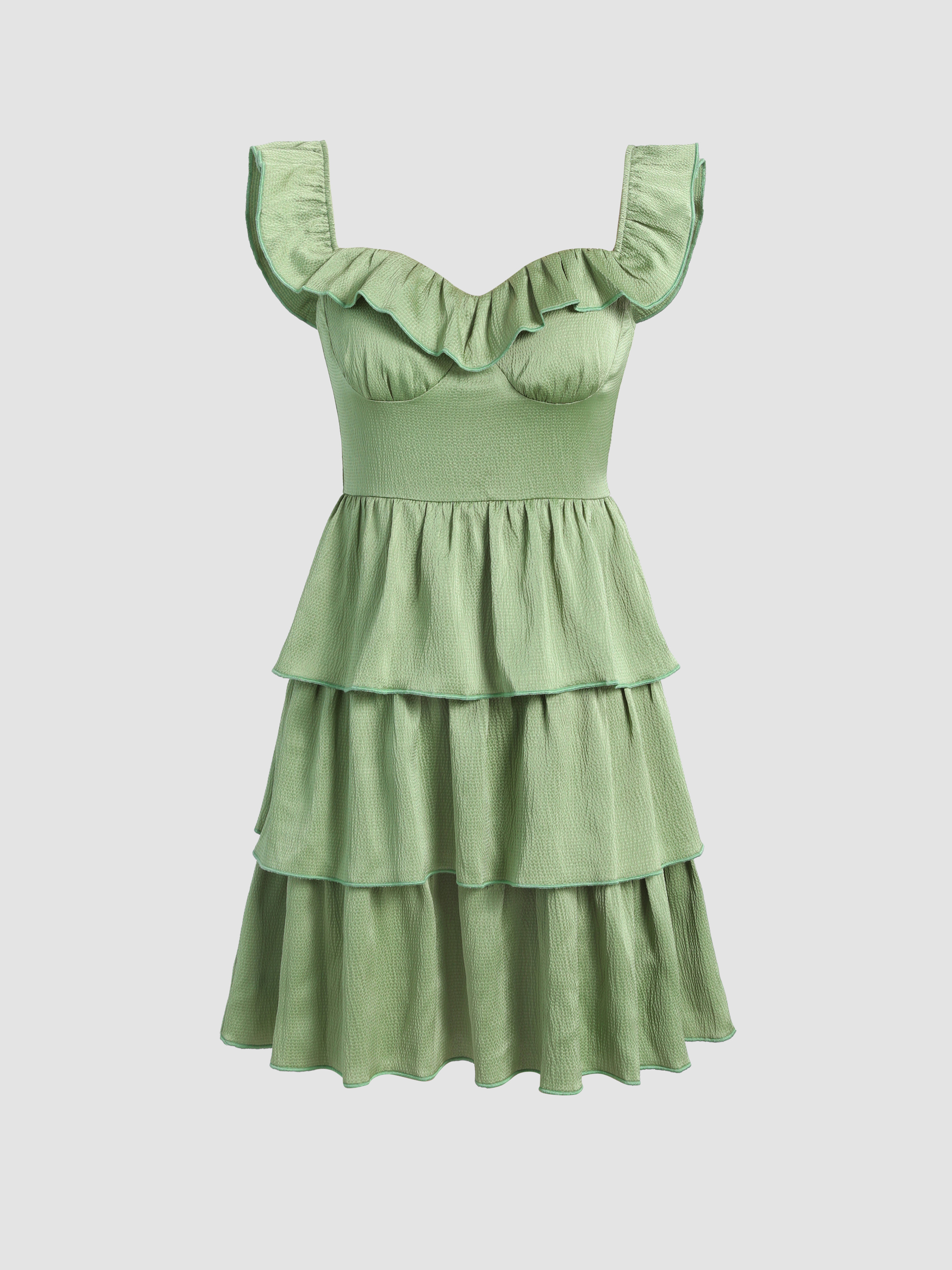 Solid Ruffle Mini Dress - Cider
