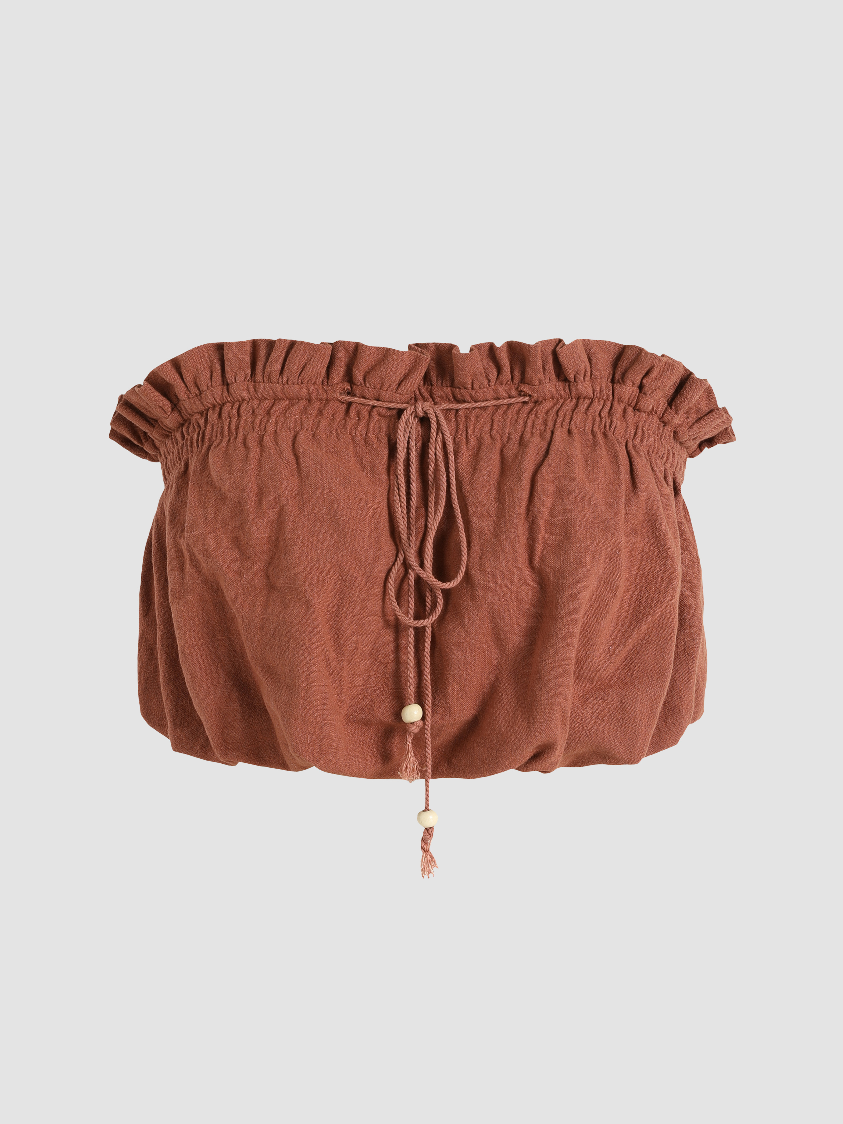 Solid Ruffle Tube Top