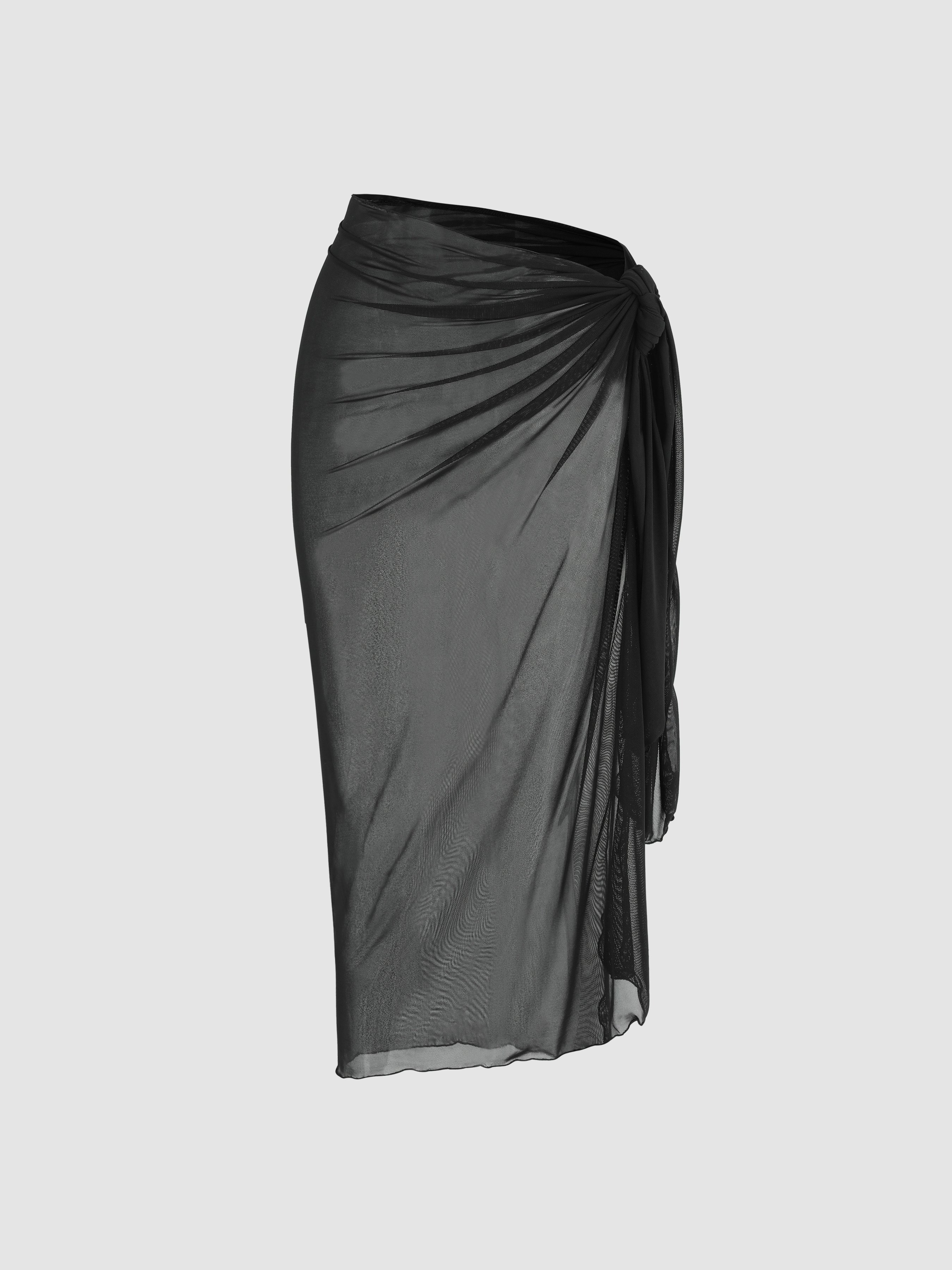 Mesh Versatile Solid Color Mesh Sarong Shawl Scarf for Beach Holiday ...