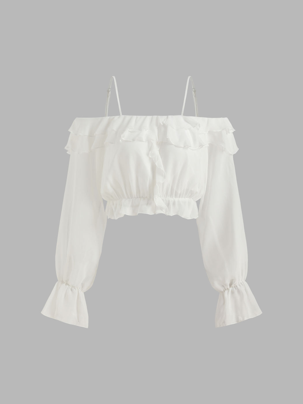 Off-Shoulder Ruffle Shirt For Date