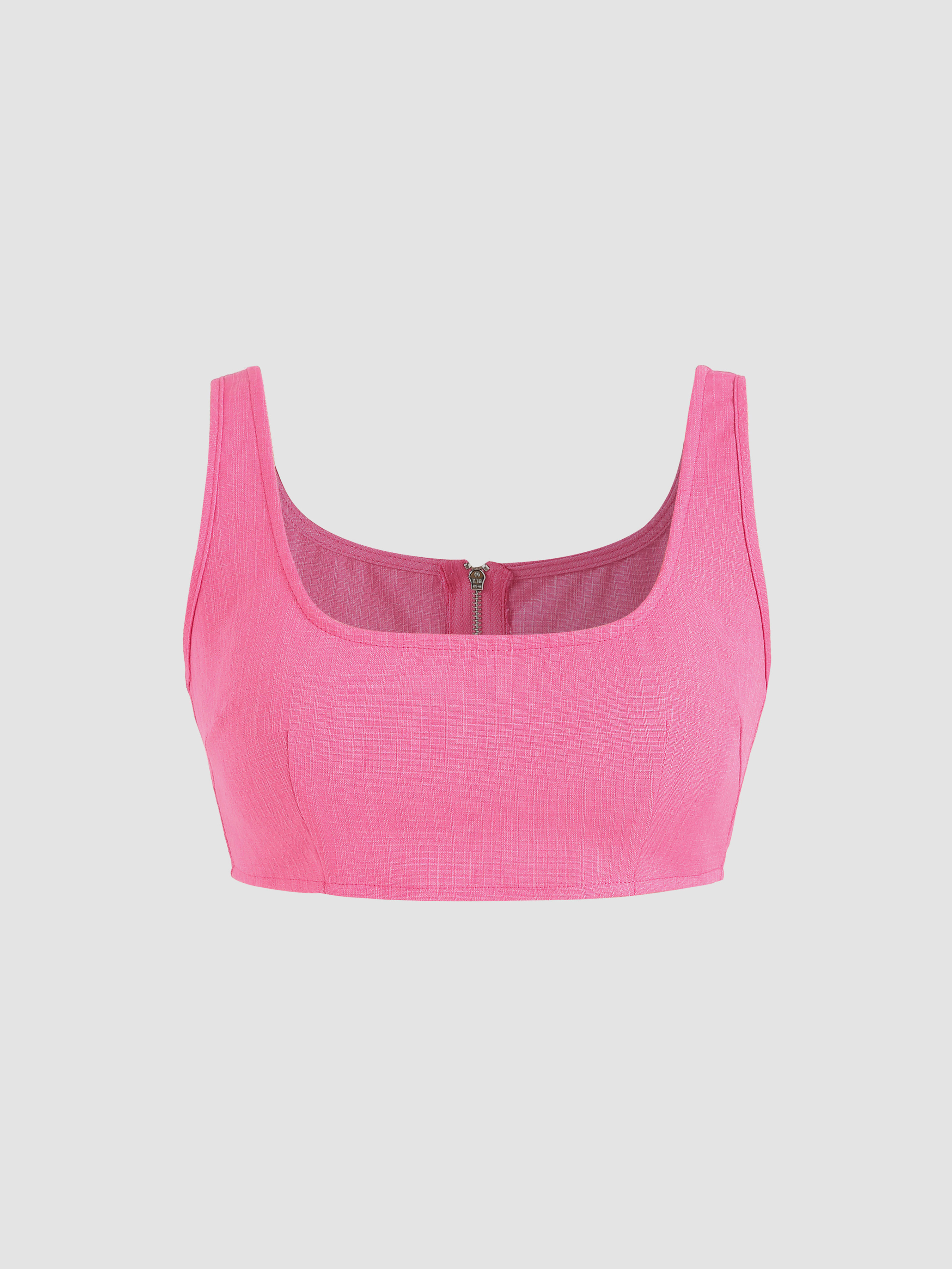 Solid Crop Tank Top - Cider
