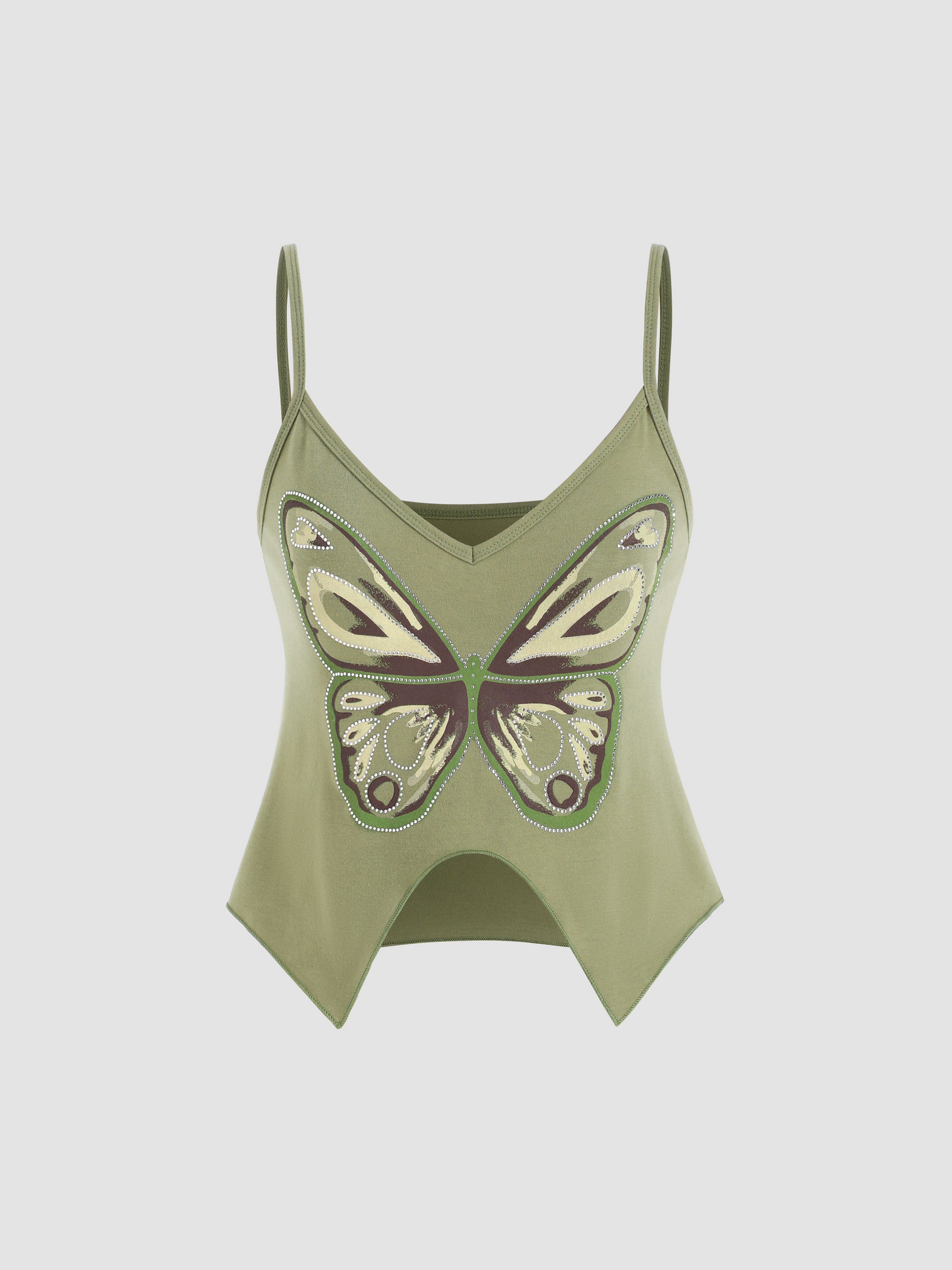 Rhinestone Butterfly Cami Top - Cider