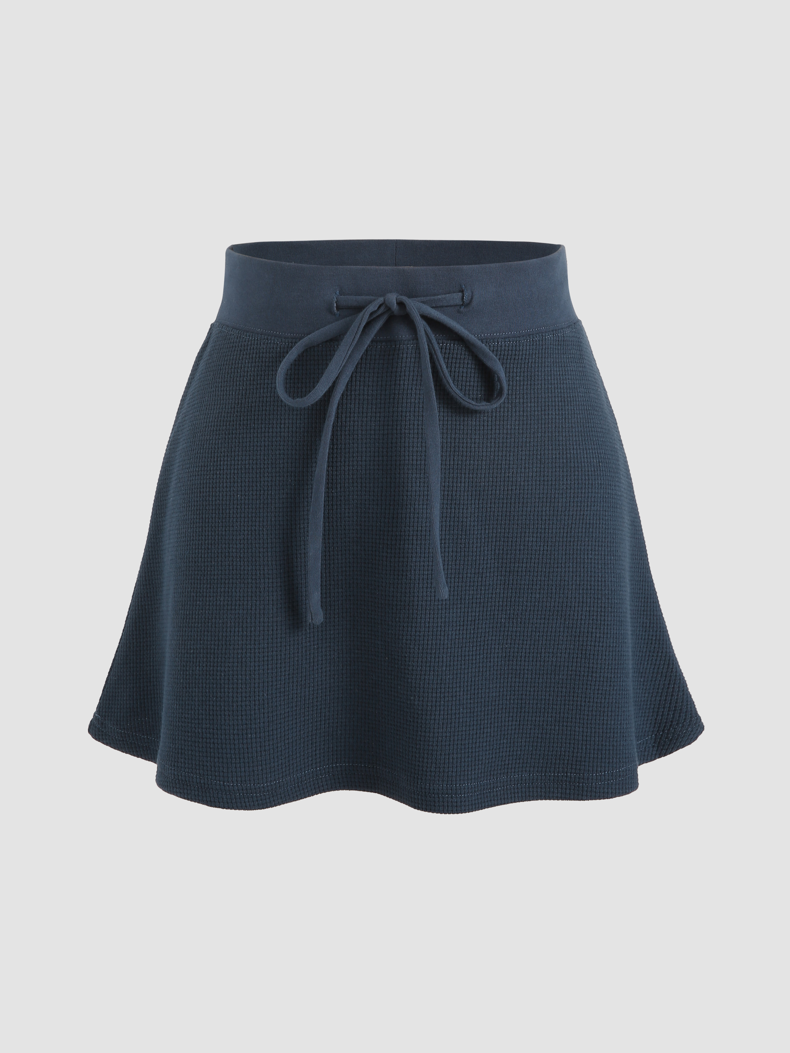 Texture Solid Mini Skirt - Cider
