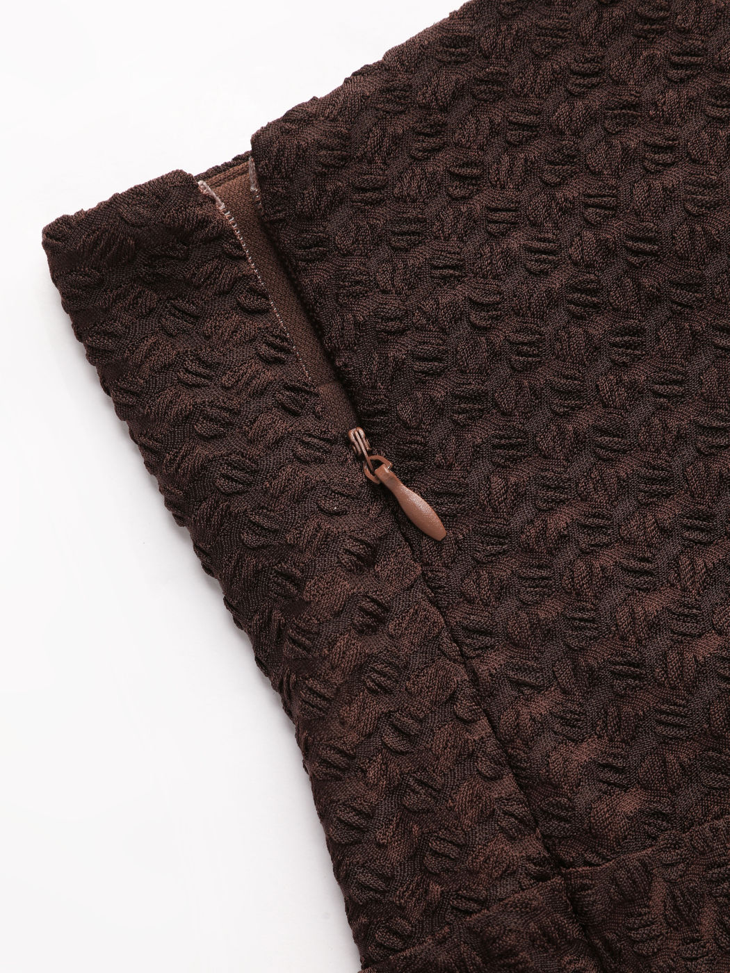 Solid Texture Mini Skirt - Cider