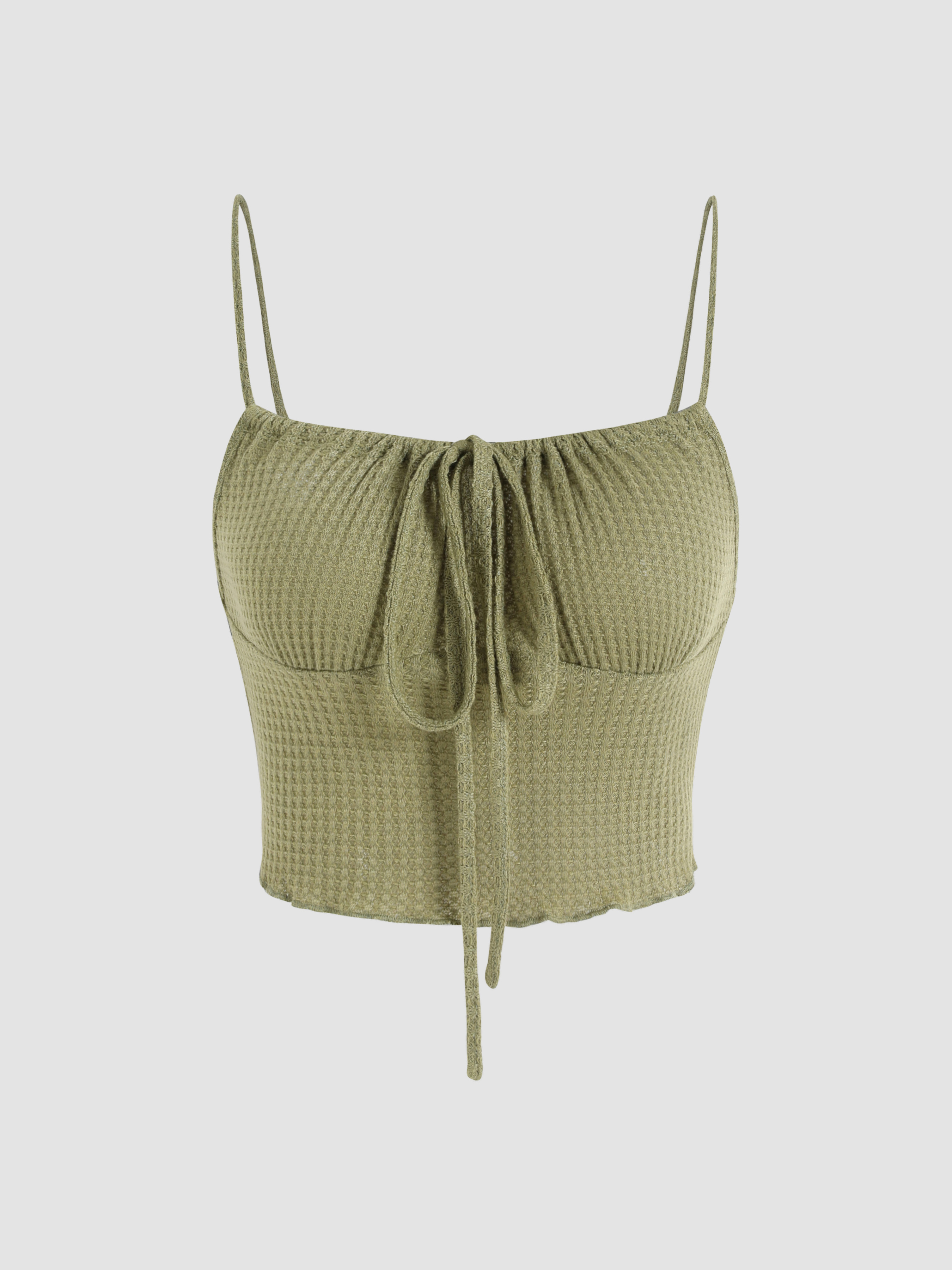 Solid Texture Knotted Tank Top For Exhibition Vacation Picnic