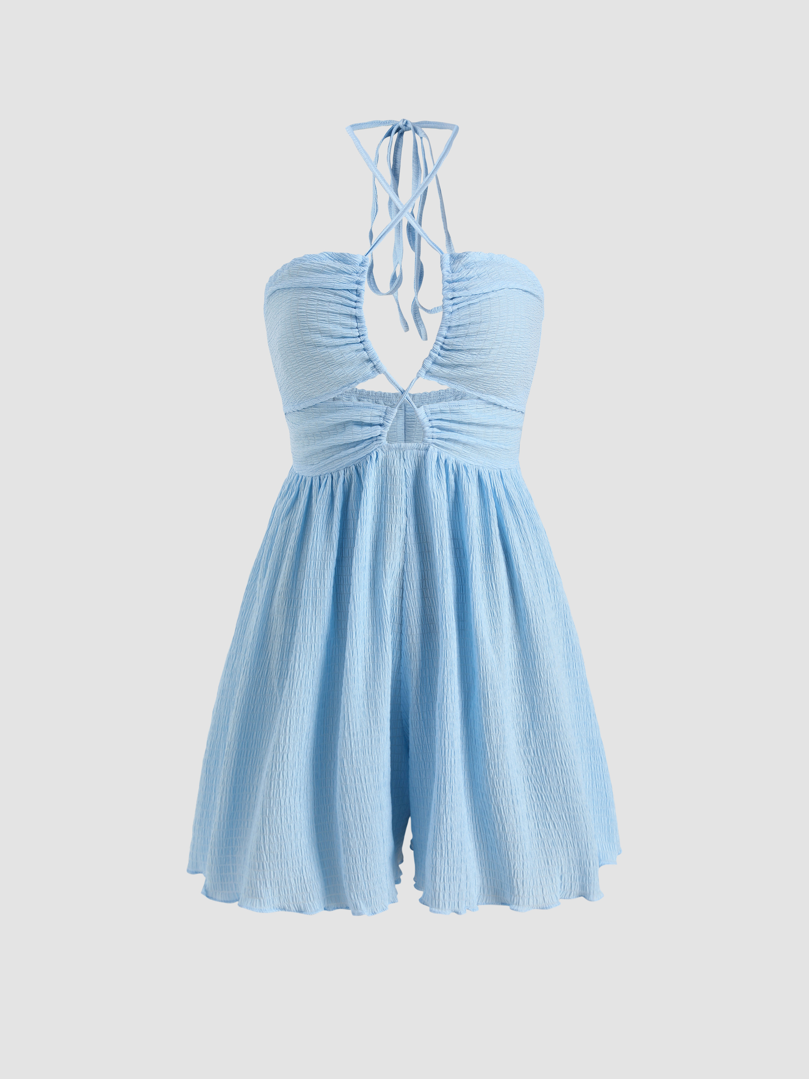 Backless Texture Playsuit - Cider