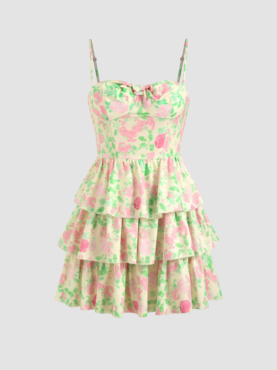 Floral Ruffle Mini Dress - Cider