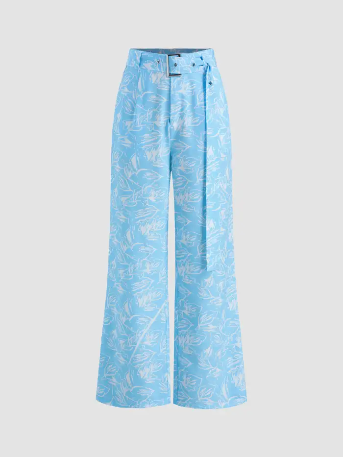 blue picnic pattern pants