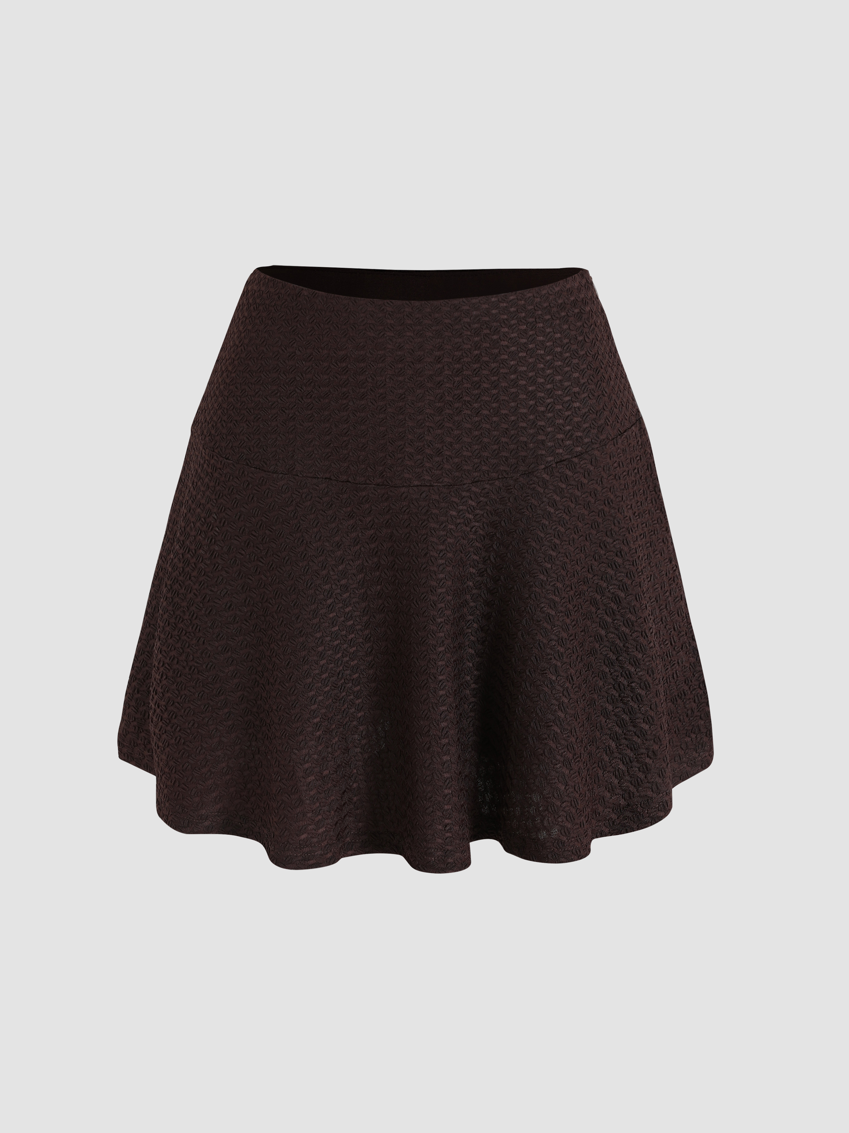 Solid Texture Mini Skirt - Cider