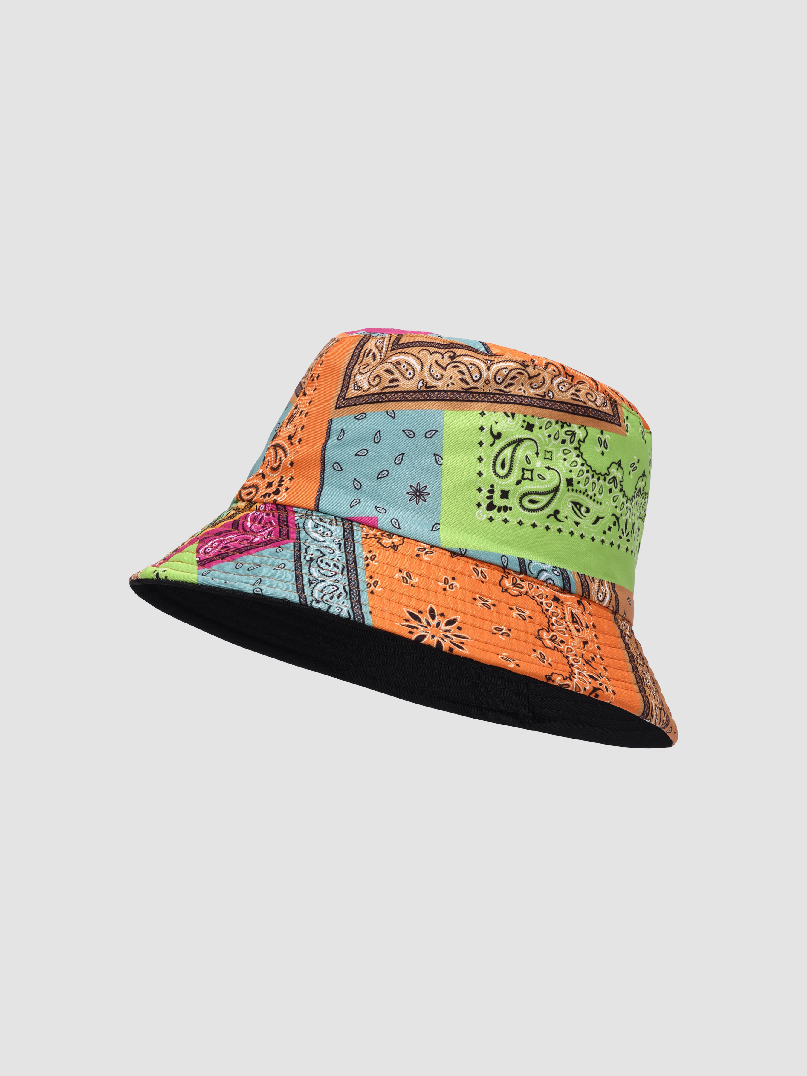 Paisley Contrast Color Hat For Vacation Picnic