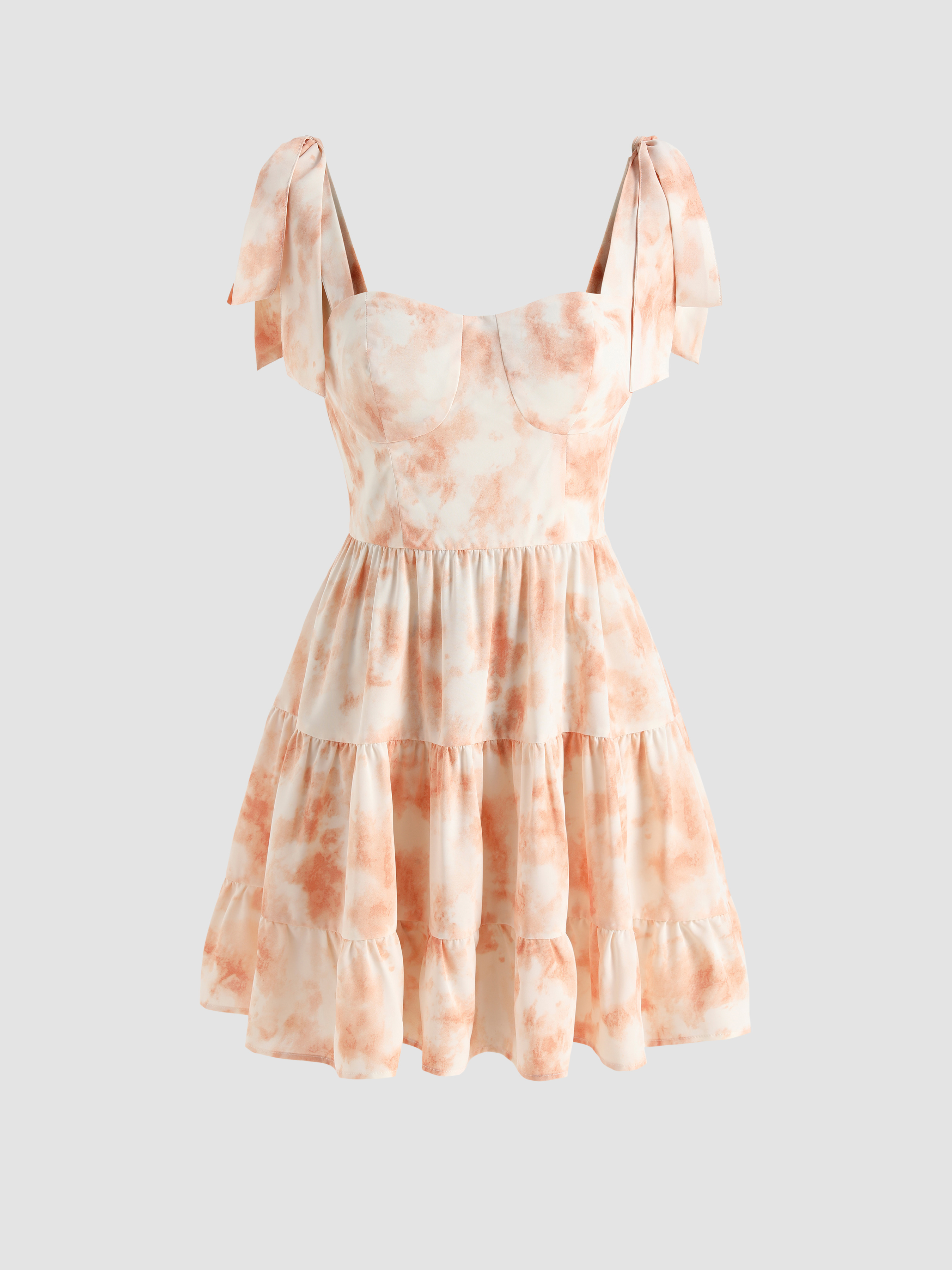 Hoco Dress Homecoming Tie Dye Sweetheart Tiered Mini Dress For Vacation