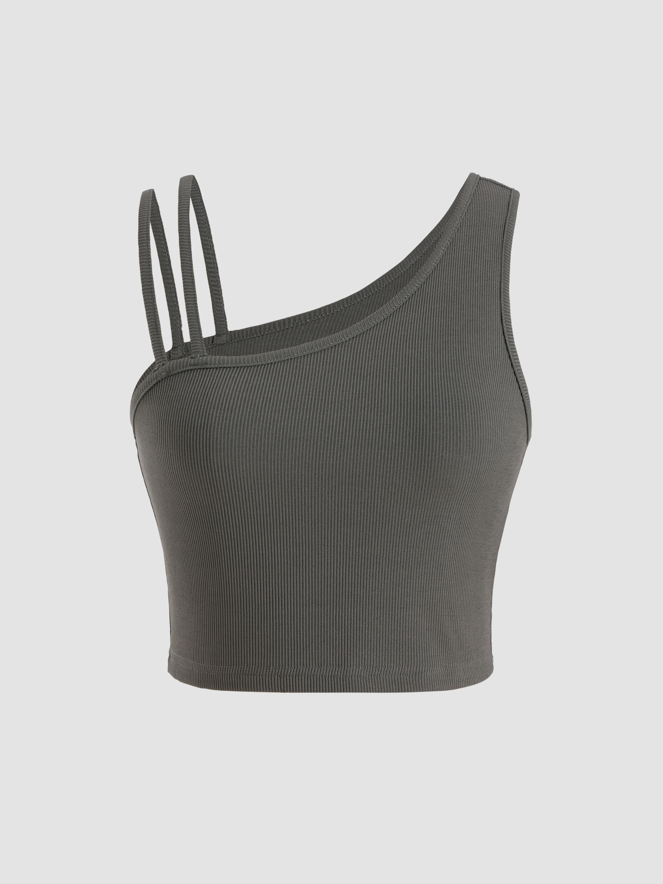 Solid Rib Cut Out Tank Top - Cider