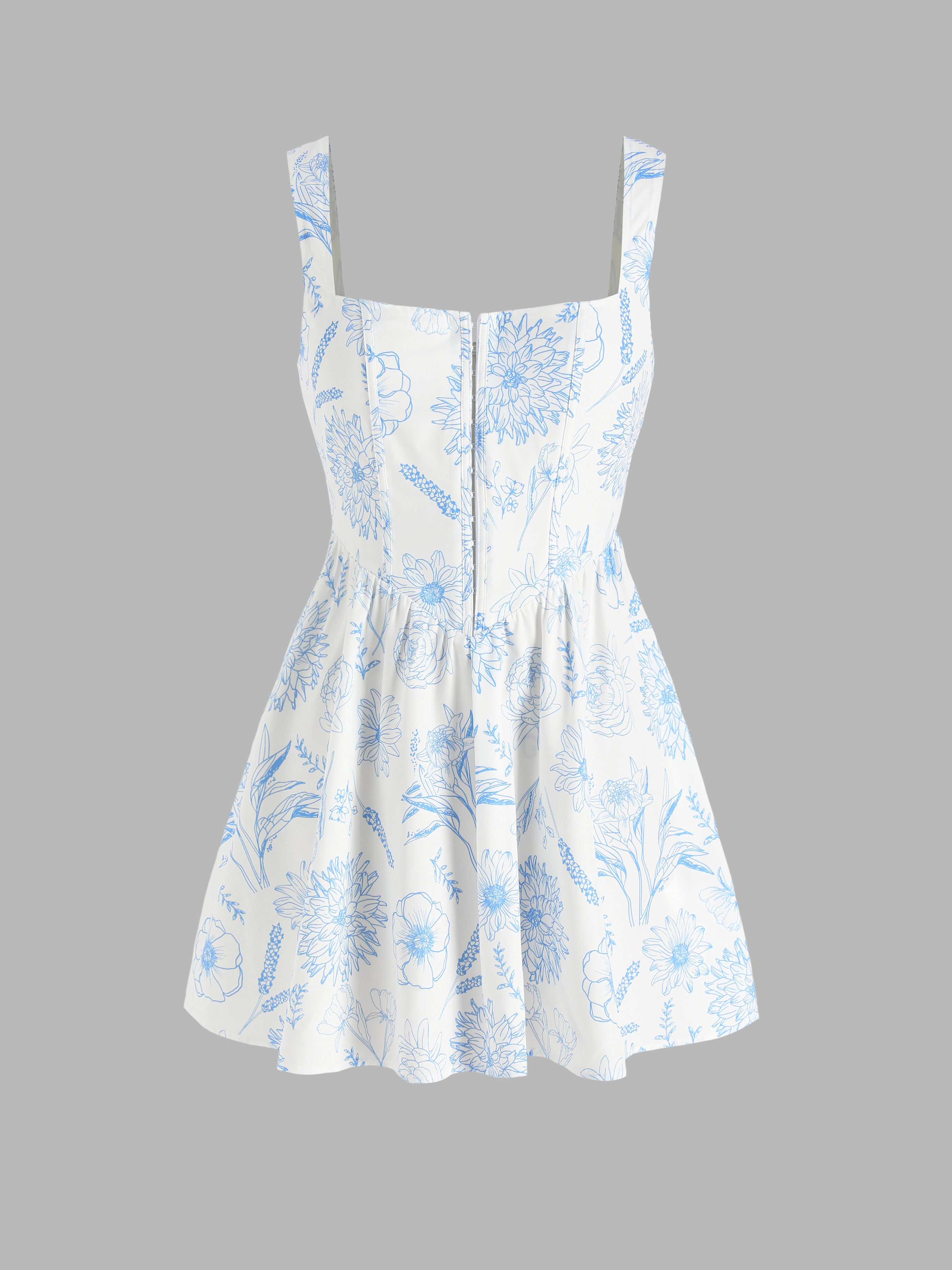 Floral Buckle Cami Mini Dress For Daily Casual Vacation