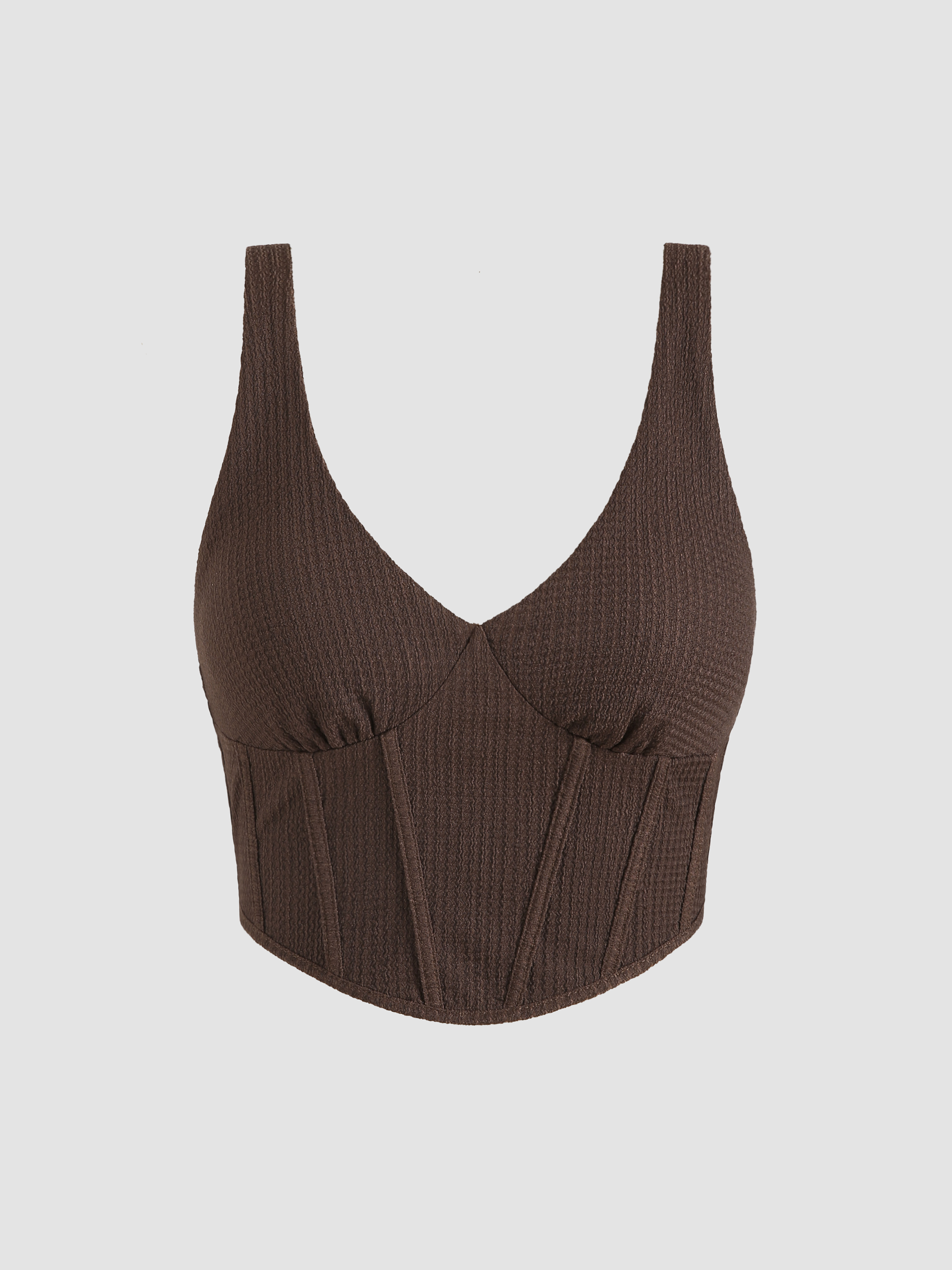 Solid Shirred Tank Top - Cider