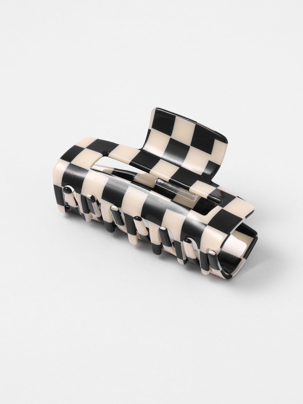 Checker Board Pattern Hair Claw For Daily Casual School