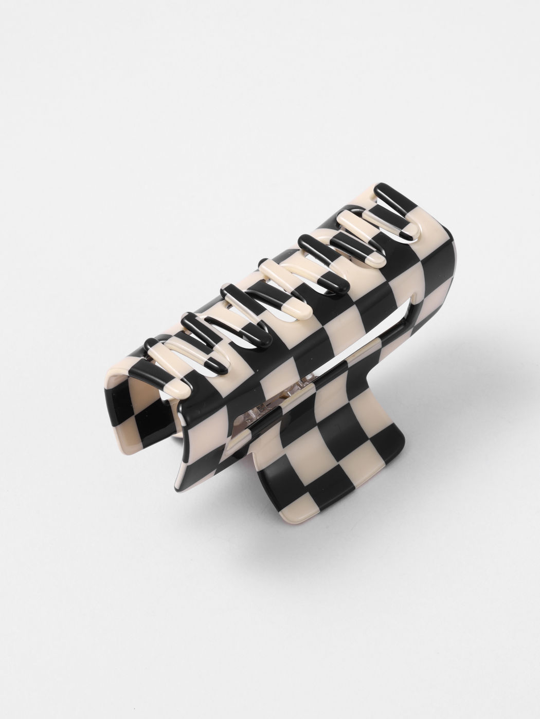 Checker Board Pattern Hair Claw For Daily Casual School
