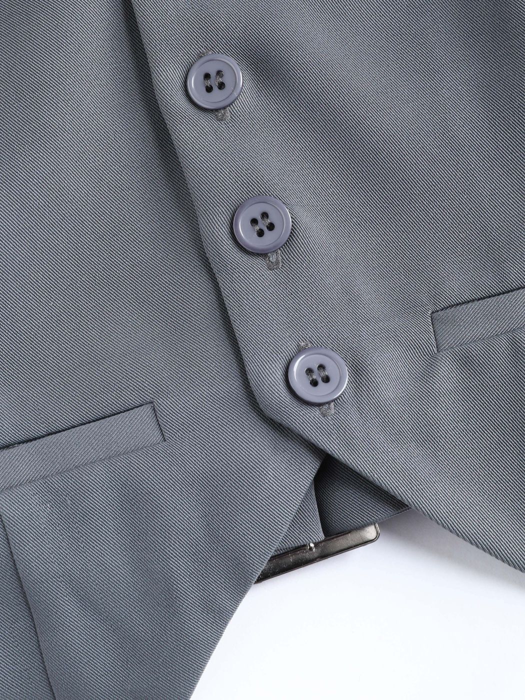 Solid Button Up Belted Vest For Exhibition