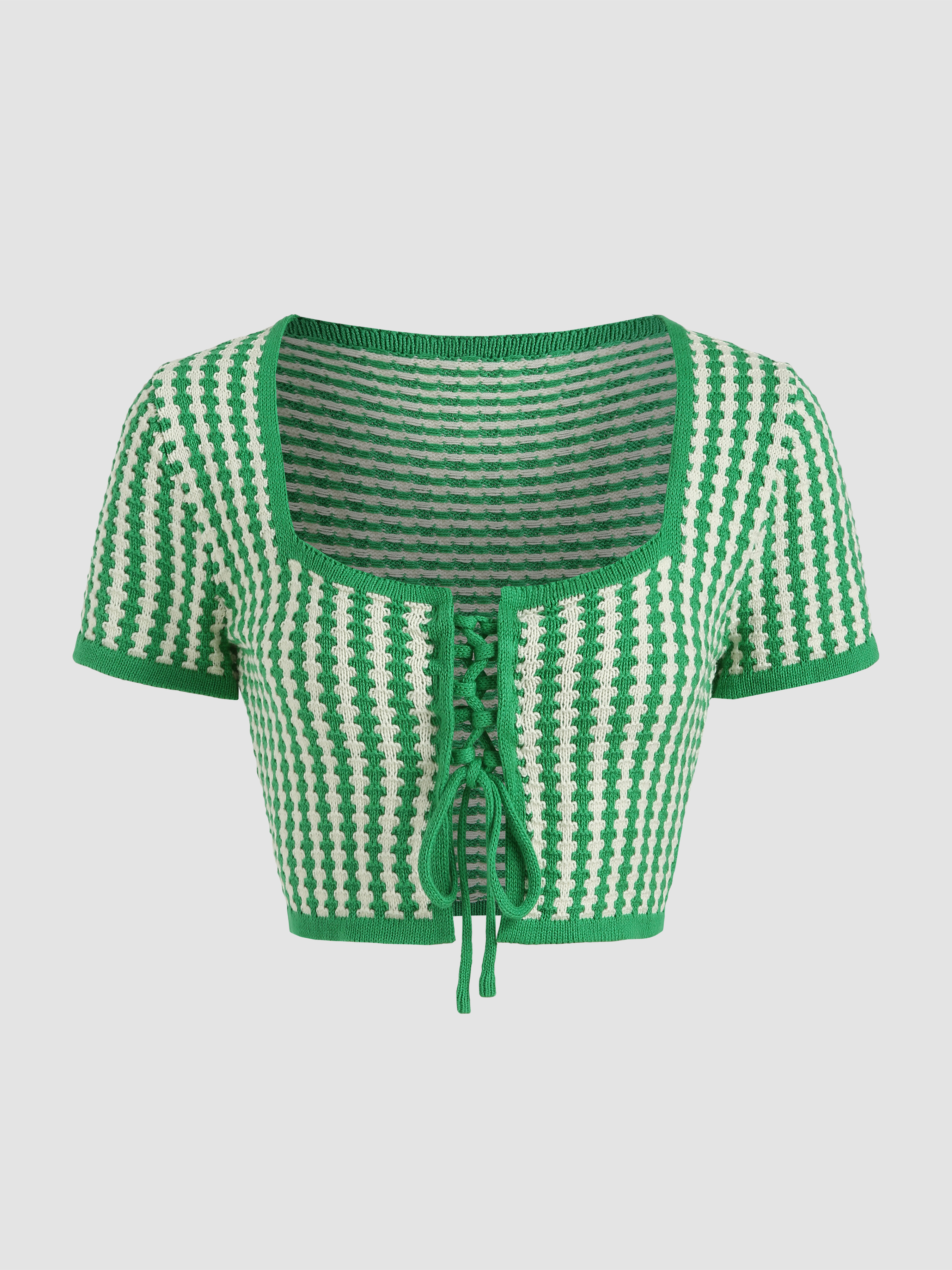 Stripe Pattern Knit Baby Tee For School Daily Casual Vacation