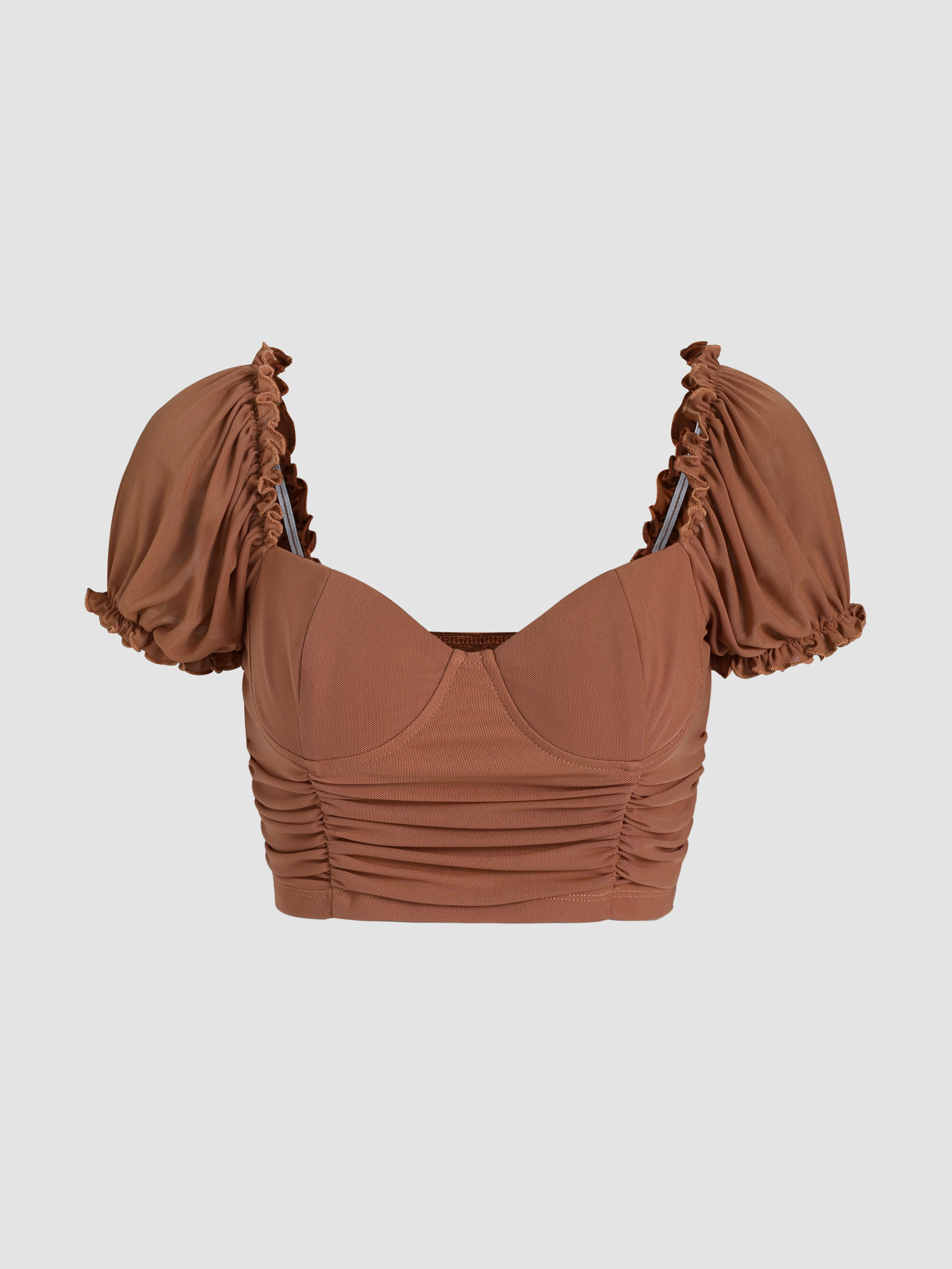 Balloon Short Sleeve Crop Top For Daily Casual Vacation