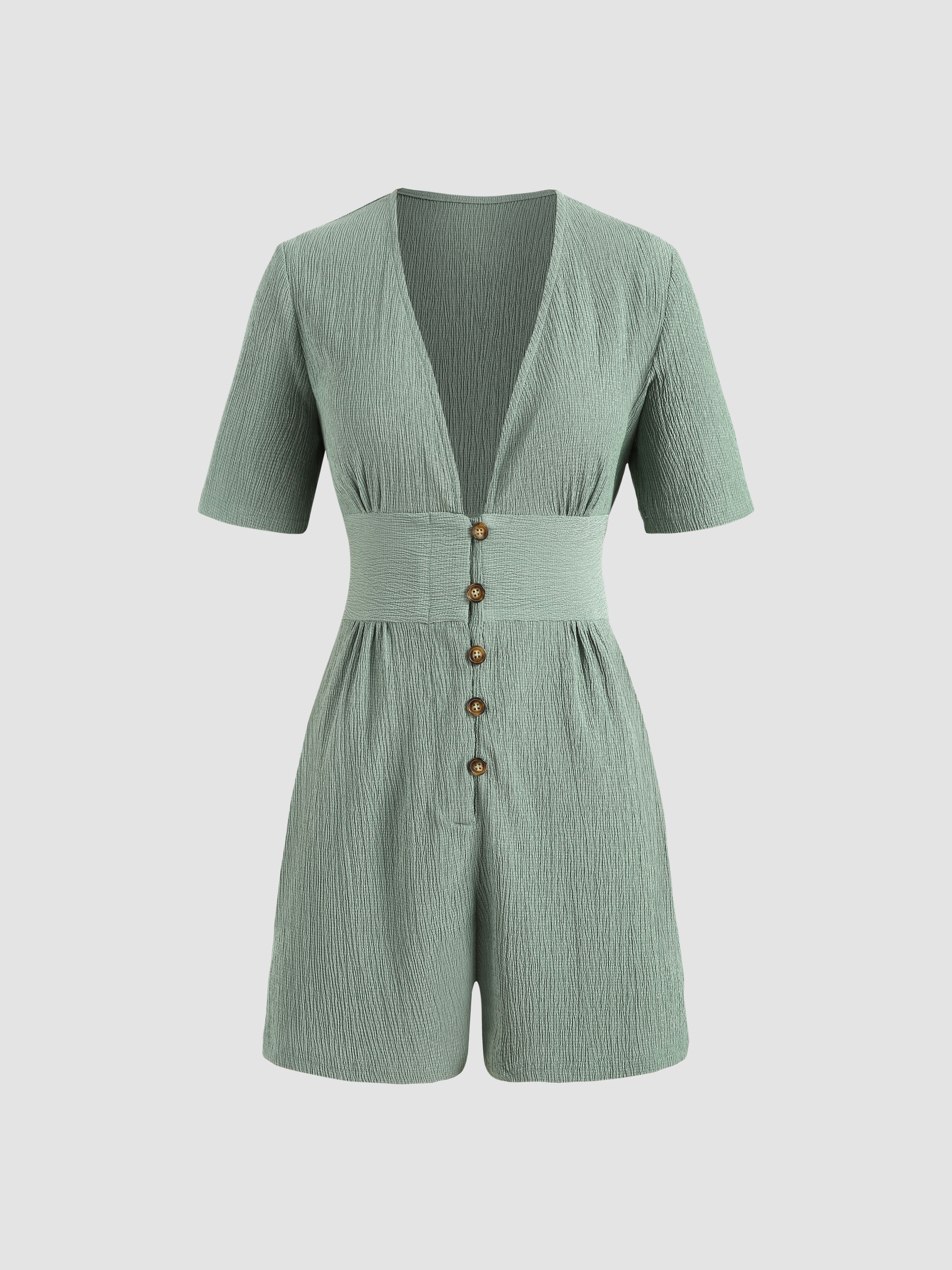 Solid Deep V Playsuit