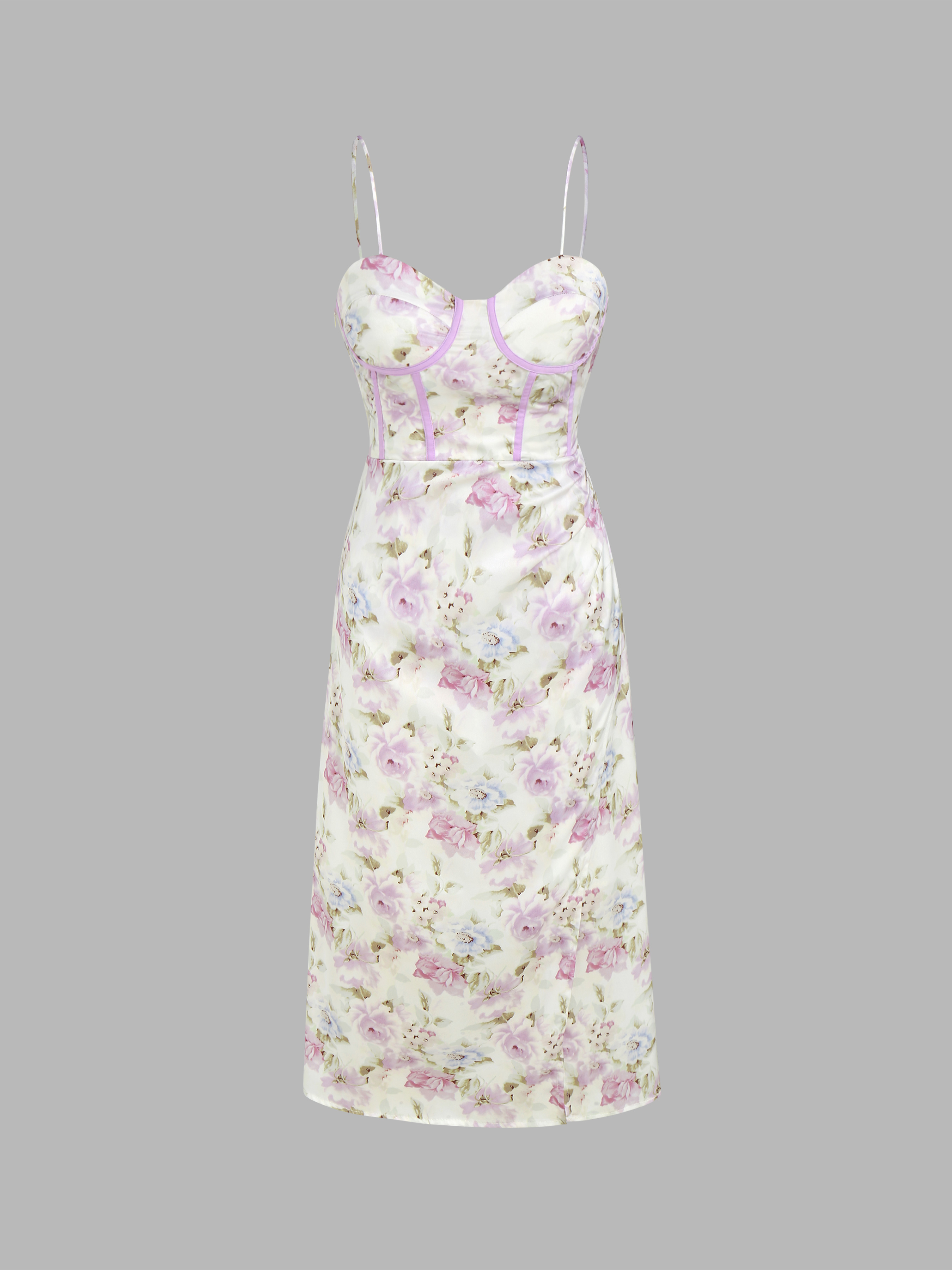 Floral Print Maxi Corset Dress Cider