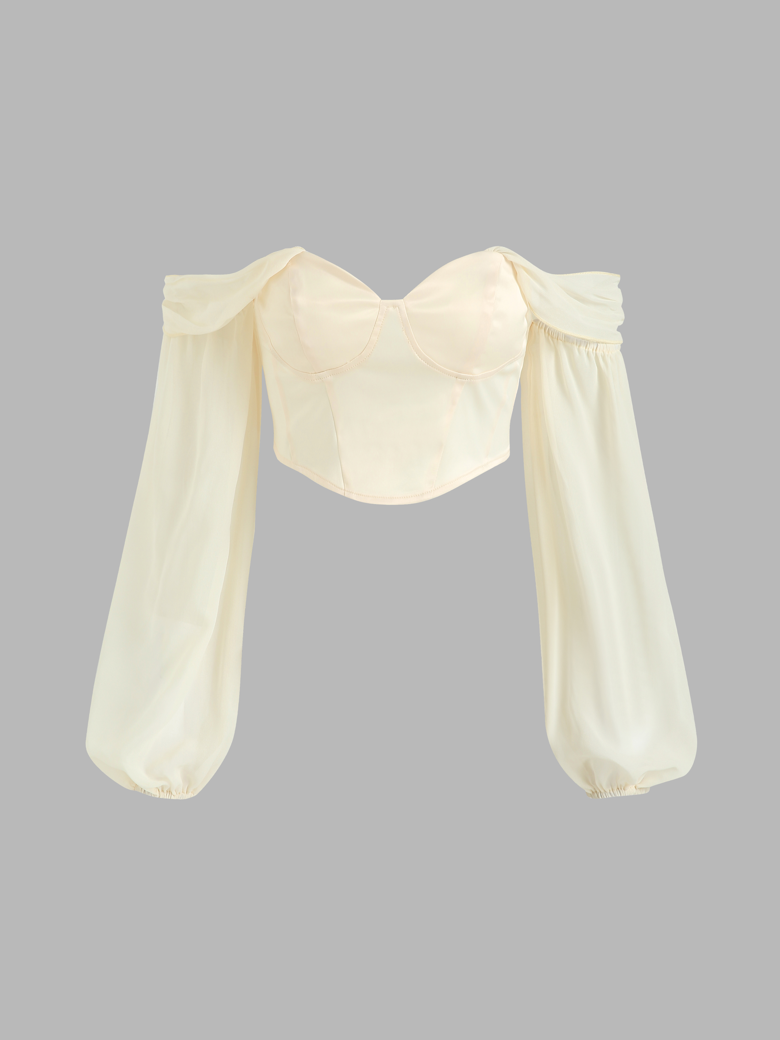 Woven Solid Off Shoulder Corset Blouse For Vacation