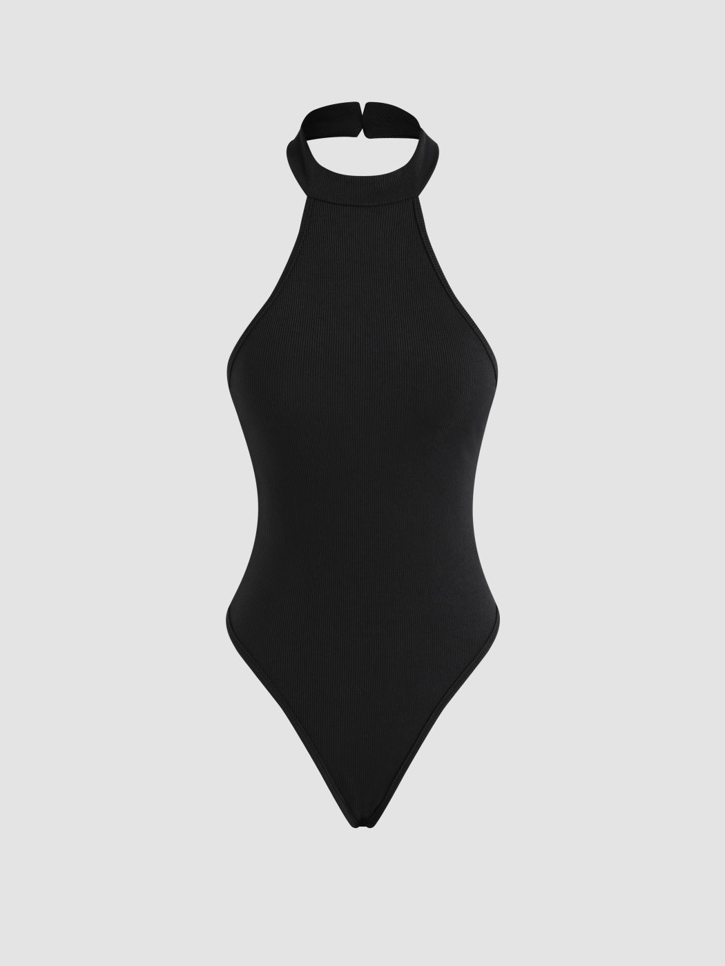 Rib Solid Backless Bodysuit For Daily Casual Party/Clubbing Exhibition ...