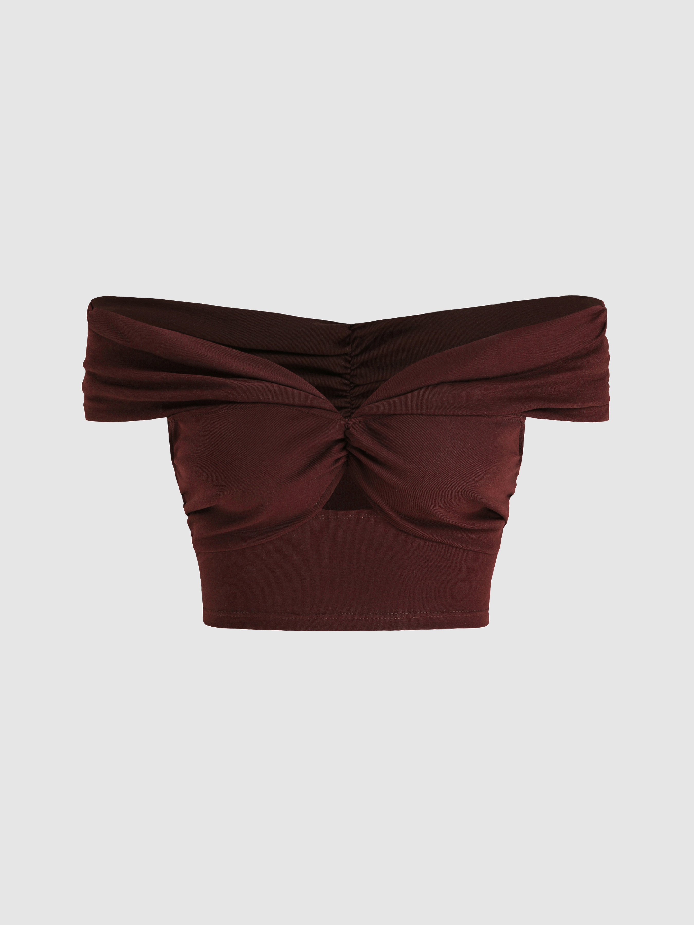 Solid Off Shoulder Top - Cider