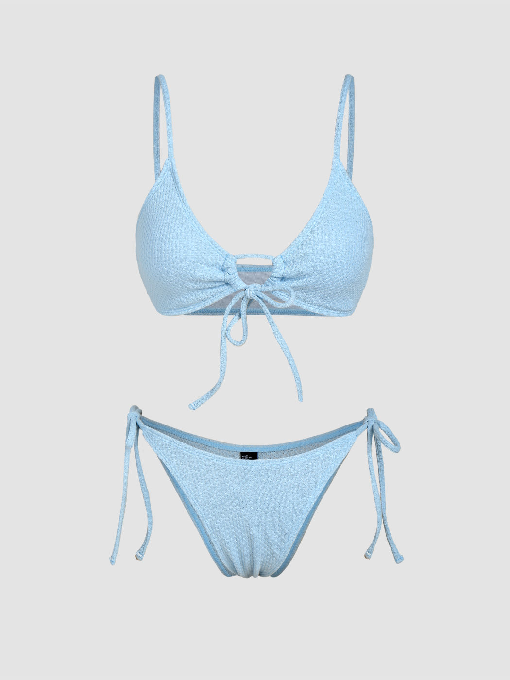 Solid O-Ring Tie Side Bikini Swimsuit - Cider